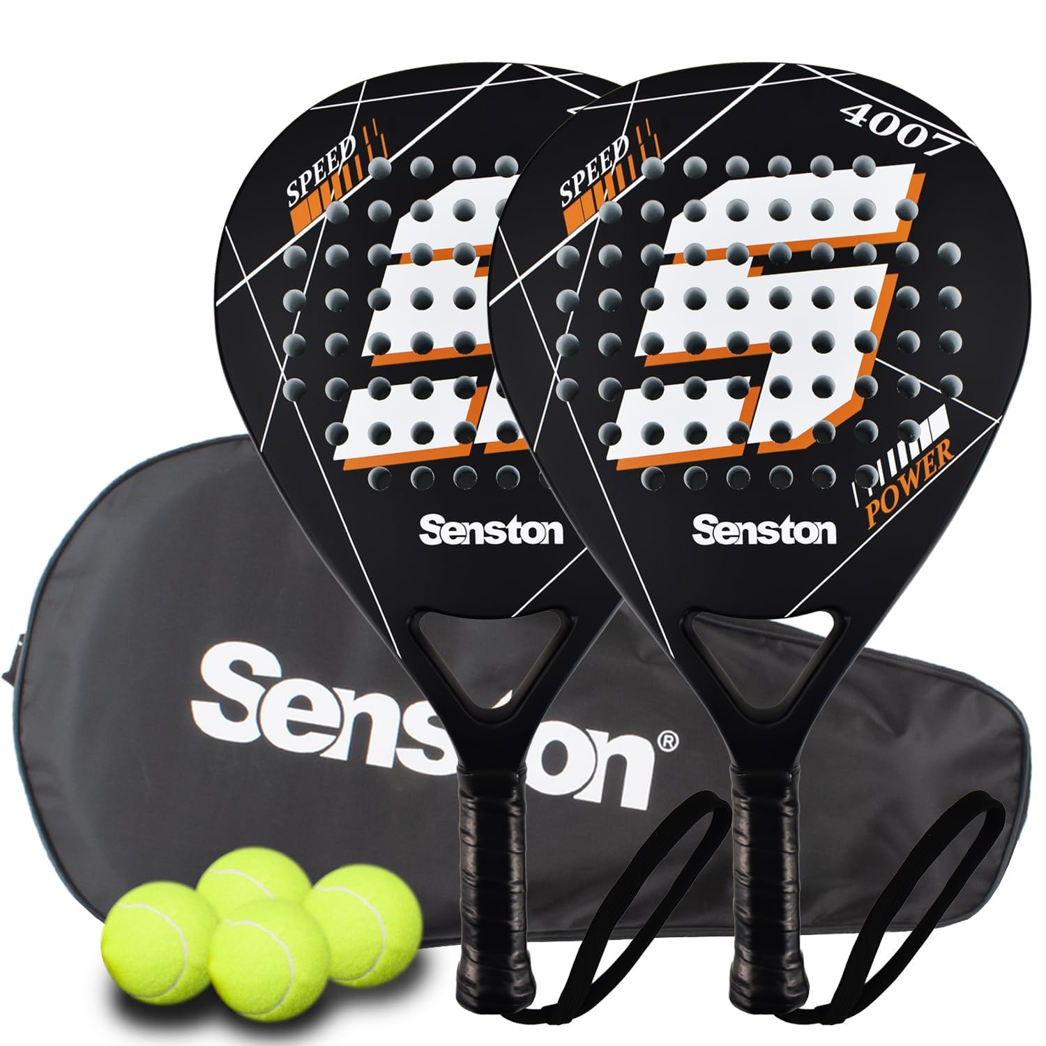 Senston Paddle Tennis Racquets Carbon-Fiber Surface with EVA Memory ...