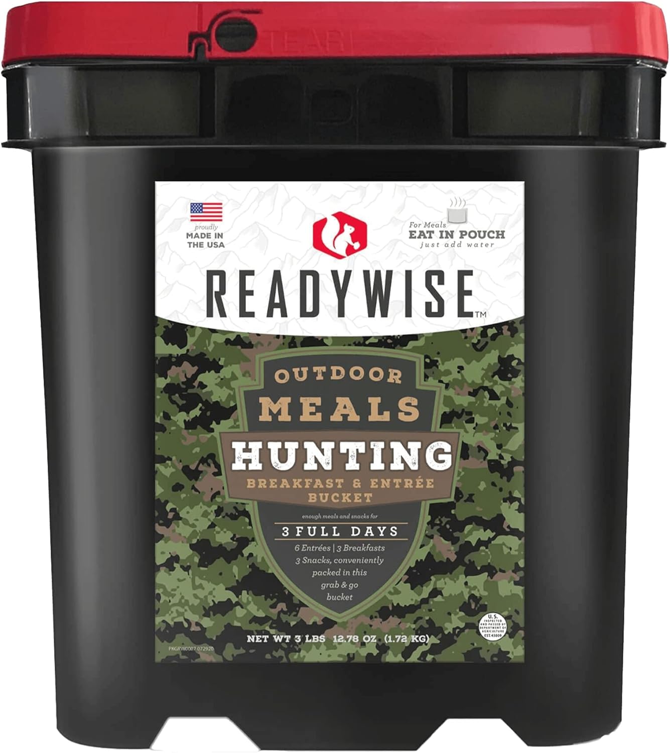 Amazon.com : ReadyWise 3-Day Hunting Bucket | Freeze-Dried Outdoor ...