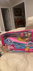 Amazon.com: Barbie Doll & Toy Boat Playset with Pet Puppy, Life Vest ...