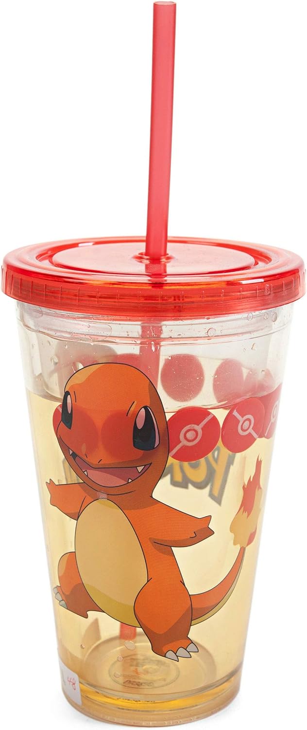 Pokemon Charmander 18oz Carnival Cup w/ Floating Confetti Pokeballs ...