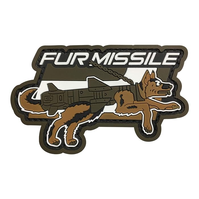 Buy MORTHOME M Fur Missile Morale Patch Dog Tactical Patches Hook Military Badge 3D PVC Fur ...
