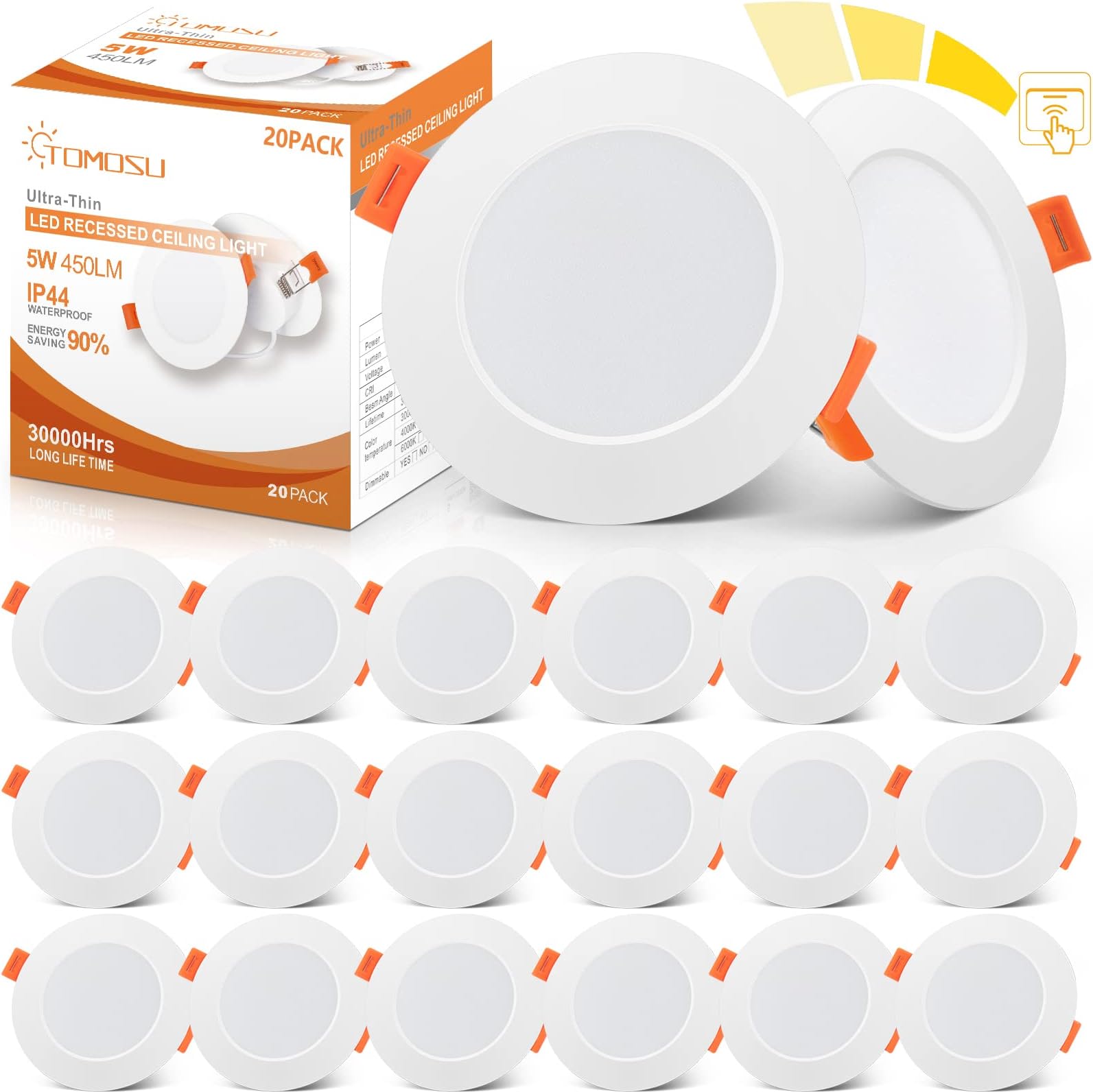 Led Spots 230V Ultra Flach Dimmbar, 26mm 6W Neutralweiß 4000K IP44 ...