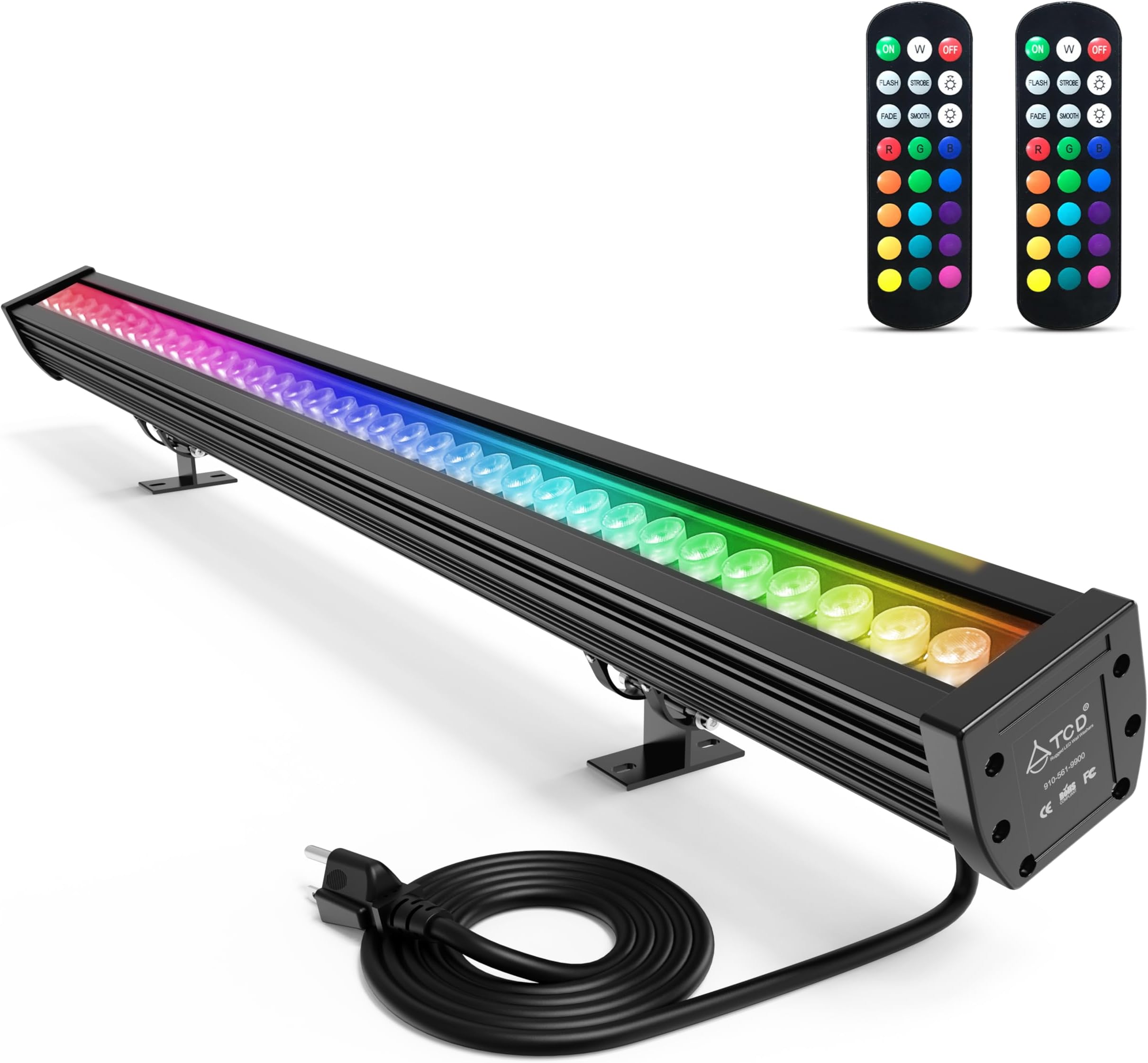 HiHzug 10x60' New Upgraded Wall Washer LED Lights, 144W RGB + 5000K ...