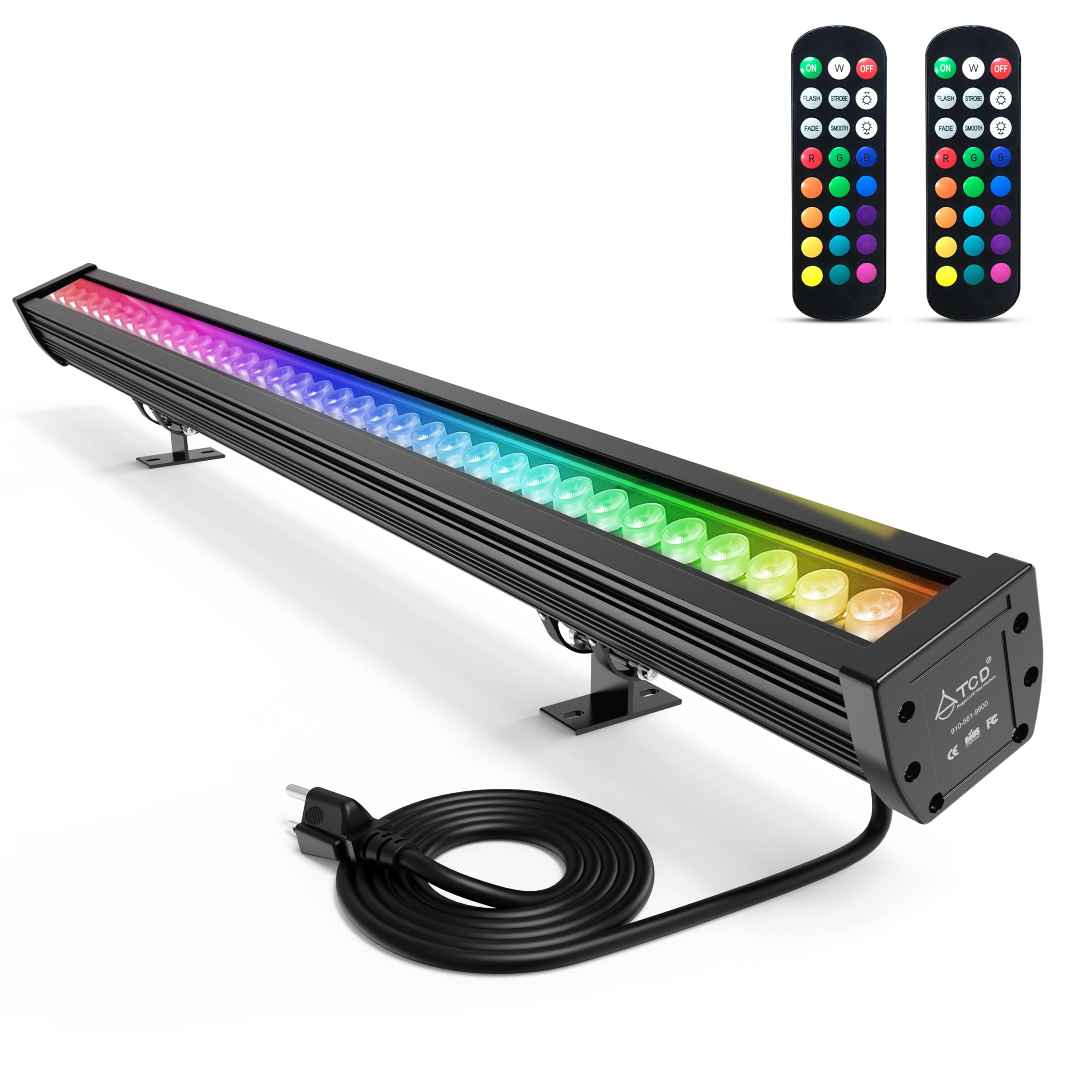 ATCD LED Wall Washer Light with RF Remote 144W RGBW 5700K Dimmable ...