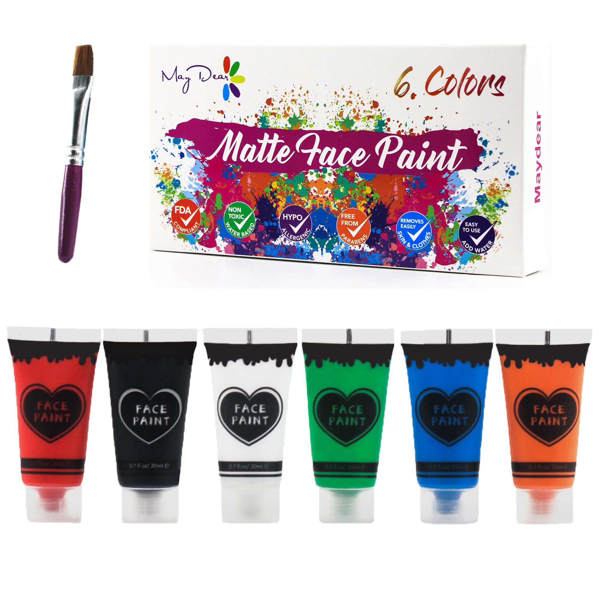 Amazon.com : Maydear Face&Body Paint, Water Based Liquid Body Paint for ...