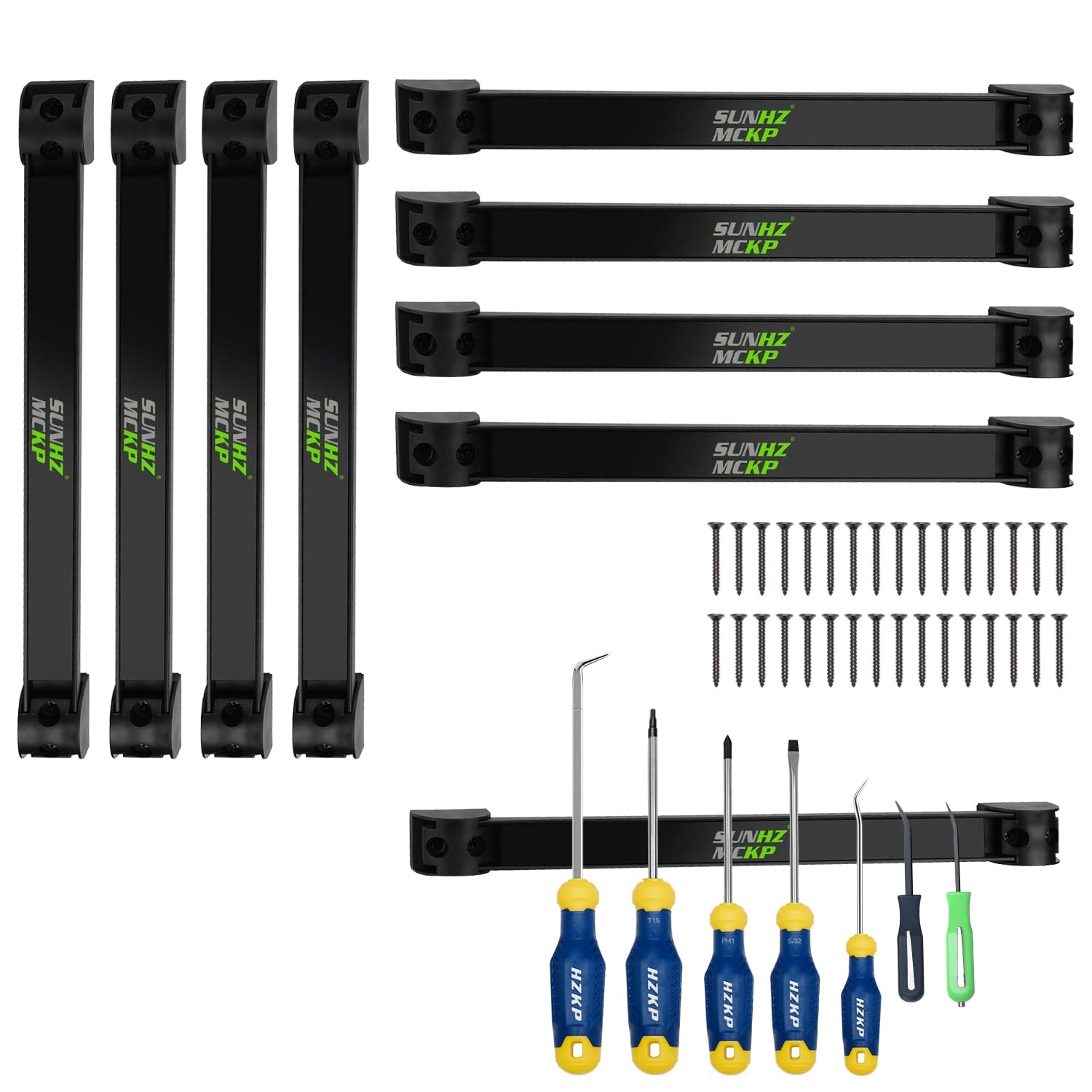 Amazon.com: SUNHZ MCKP 12" Magnetic Tool Holder Strip, 8 Pack Metal ...