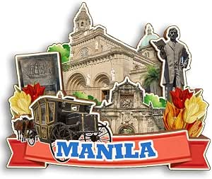 Amazon.com: Manila Philippines Wooden 3D Fridge Magnet City Travel ...