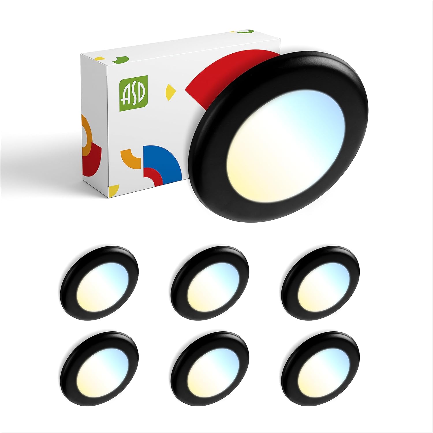 ASD 6 Pack LED Disk Lights 4 Inch, 10W 5CCT 2700K-5000K 685LM, Dimmable ...