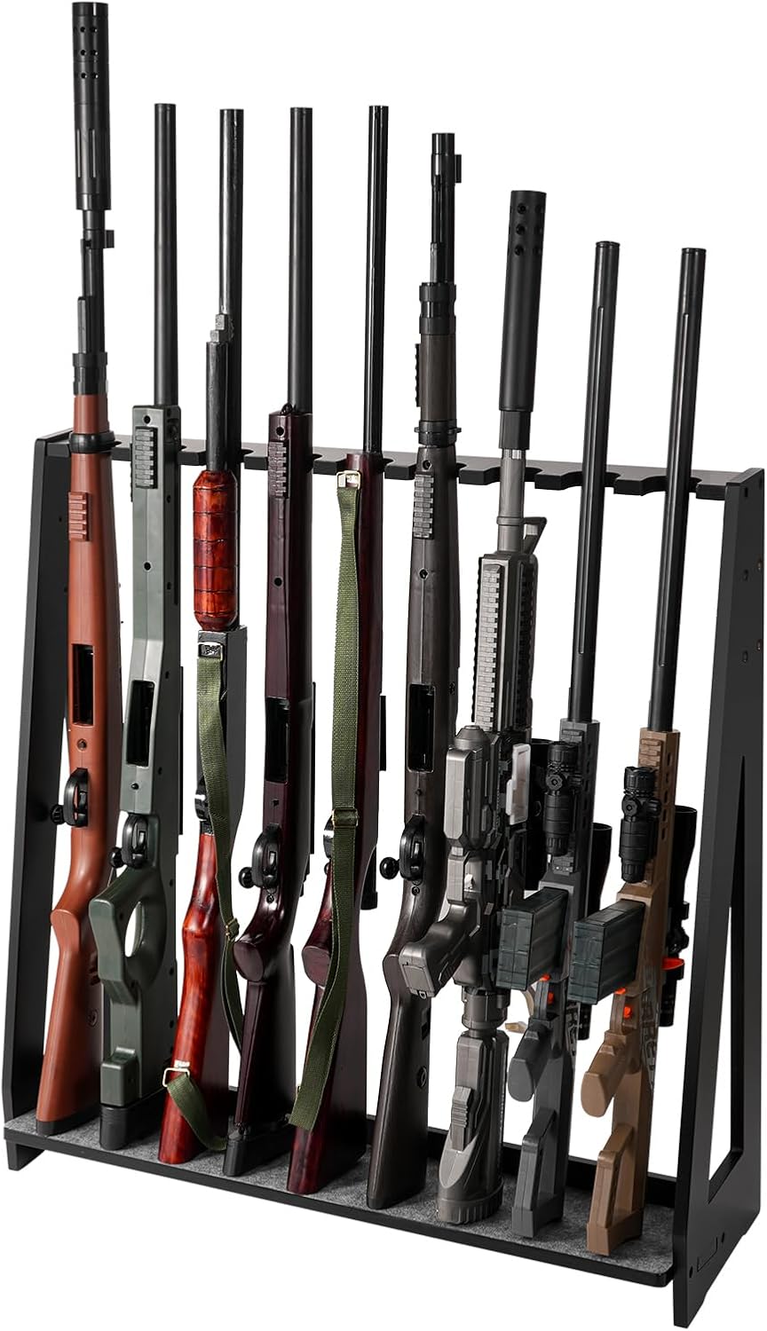 ikkle Gun Rack Freestanding Gun Storage, Adjustable Gun Display Stand ...