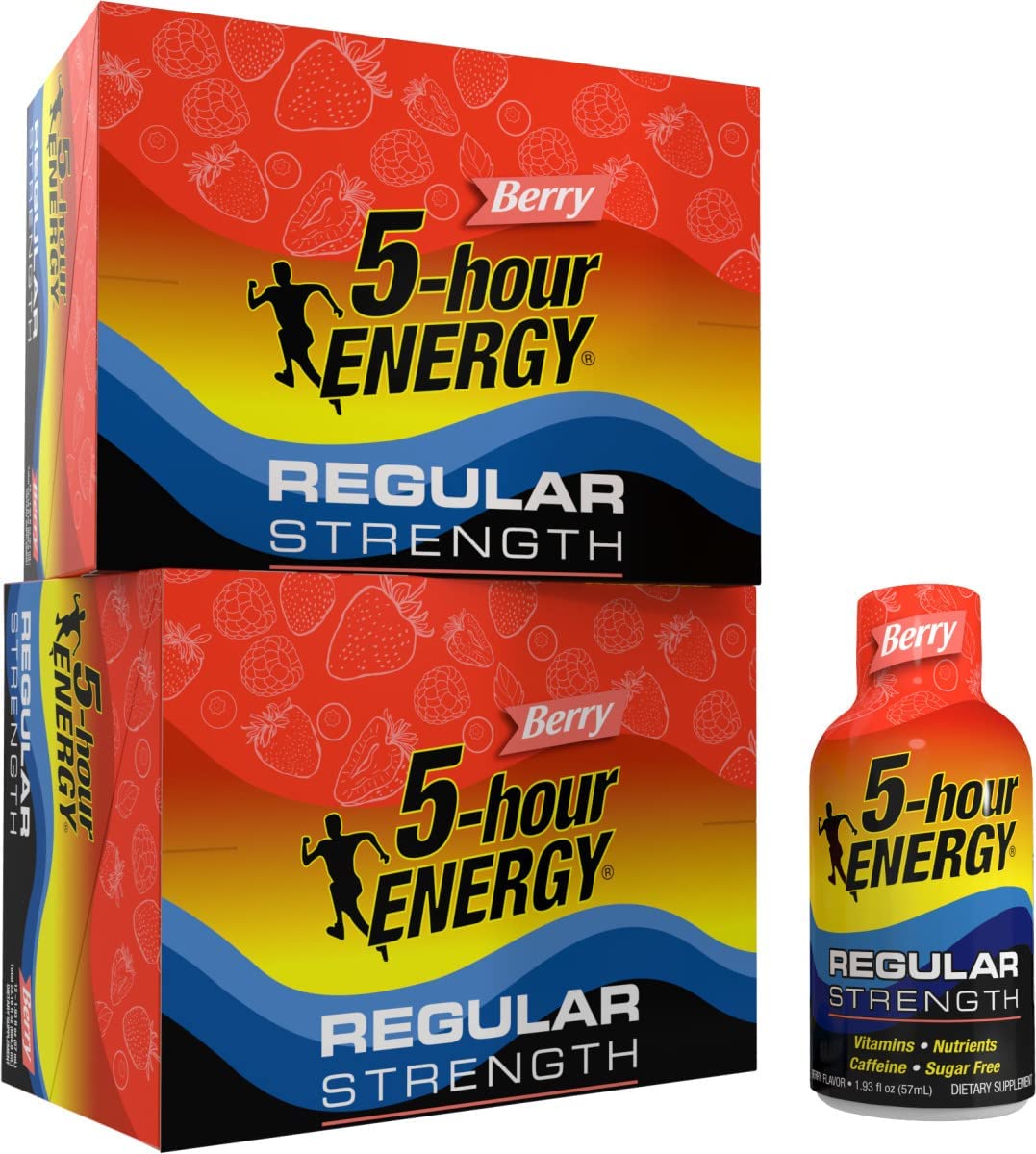 Amazon.com : 5-hour ENERGY Regular Strength Energy Shot | Berry Flavor ...