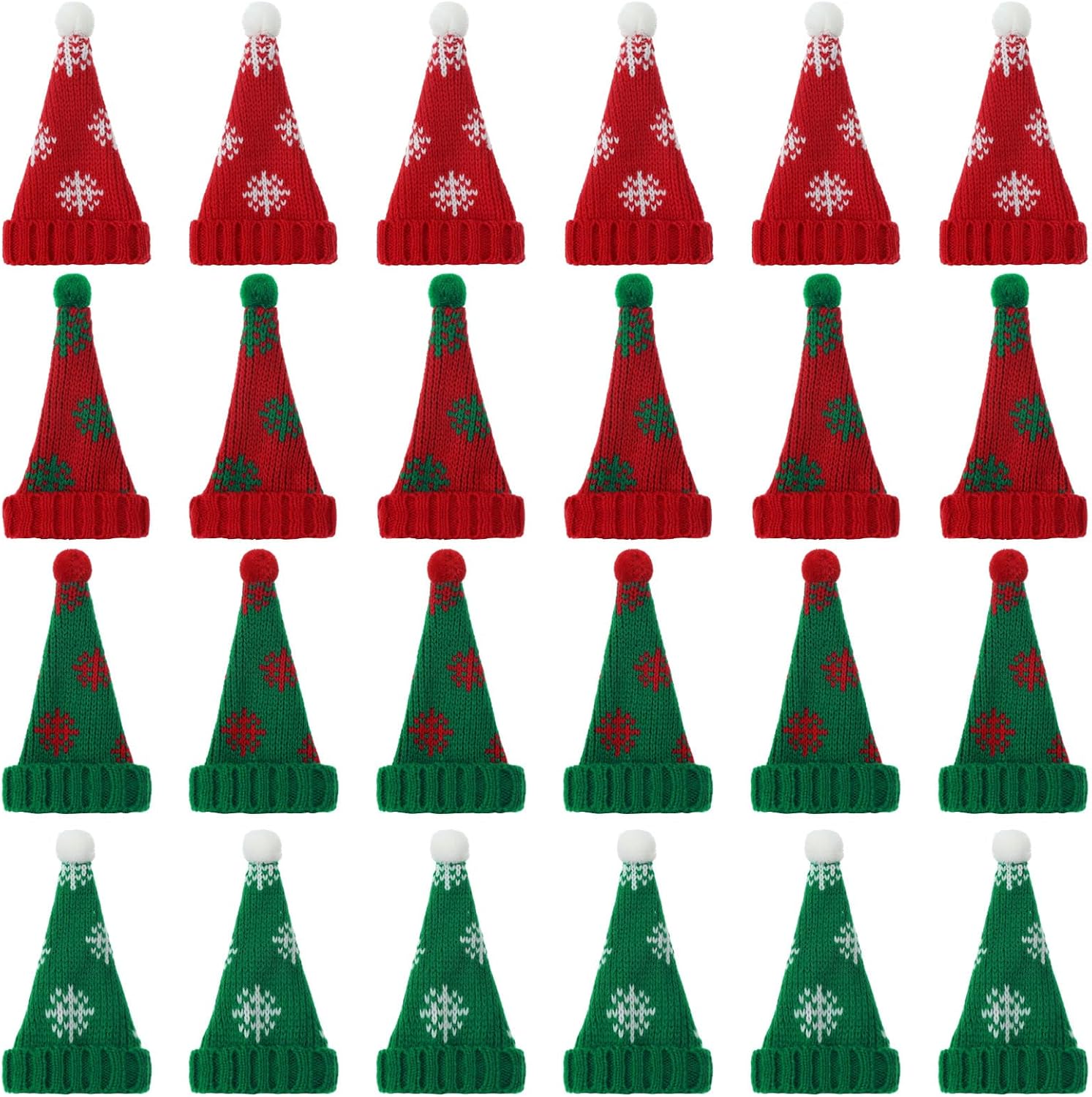 Amazon.com: Bencailor 24 Pcs Mini Santa Hats for Crafts Small Christmas ...