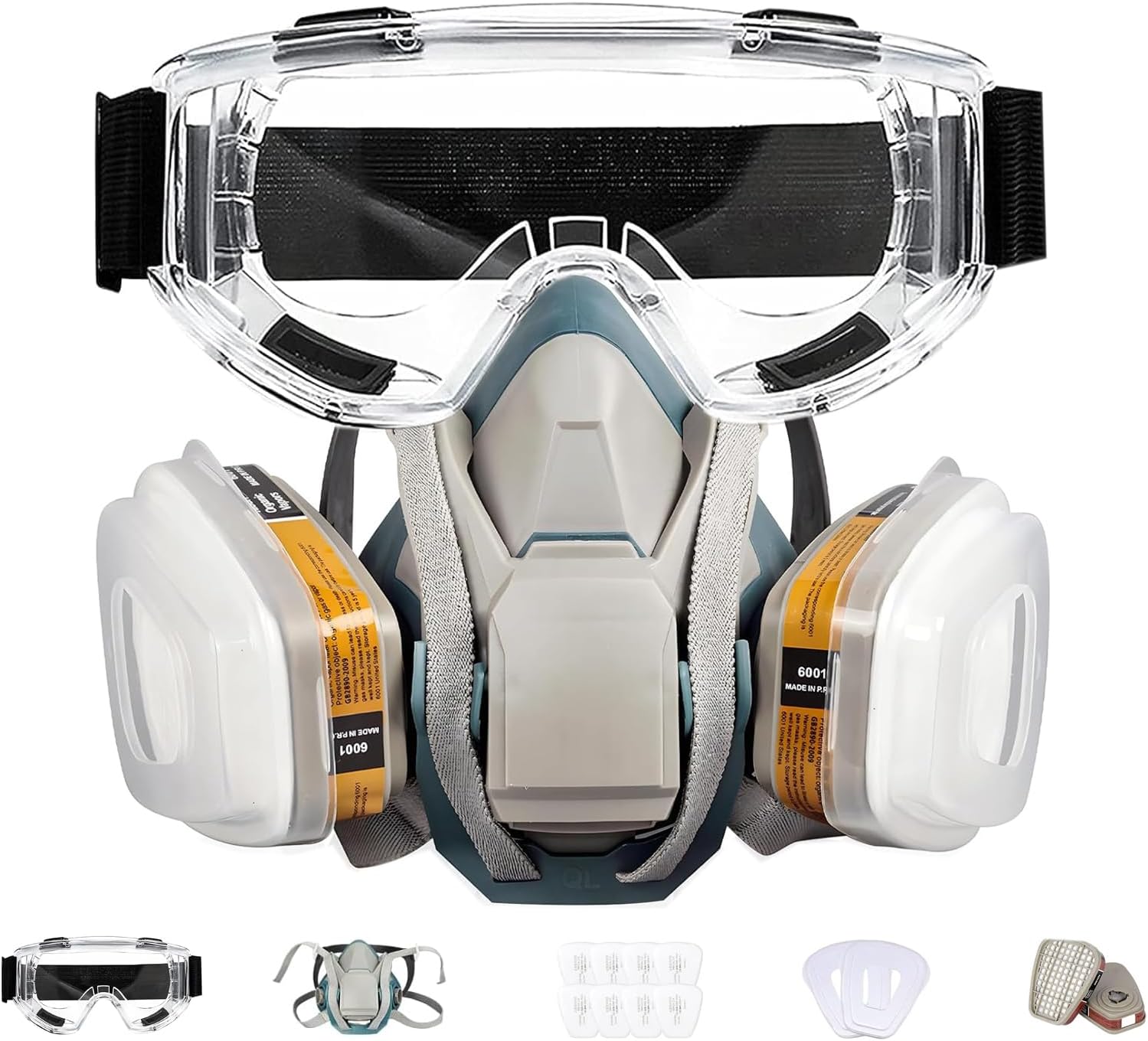 6502QL Respirator Mask - Quick Release Latch Half Face Gas Mask - Paint ...