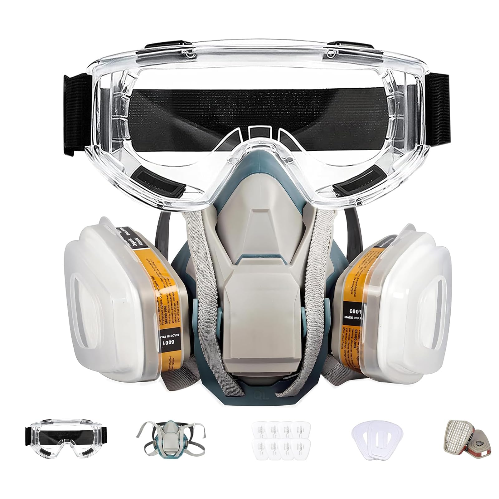 6502QL Respirator Mask - Quick Release Latch Half Face Gas Mask - Paint ...