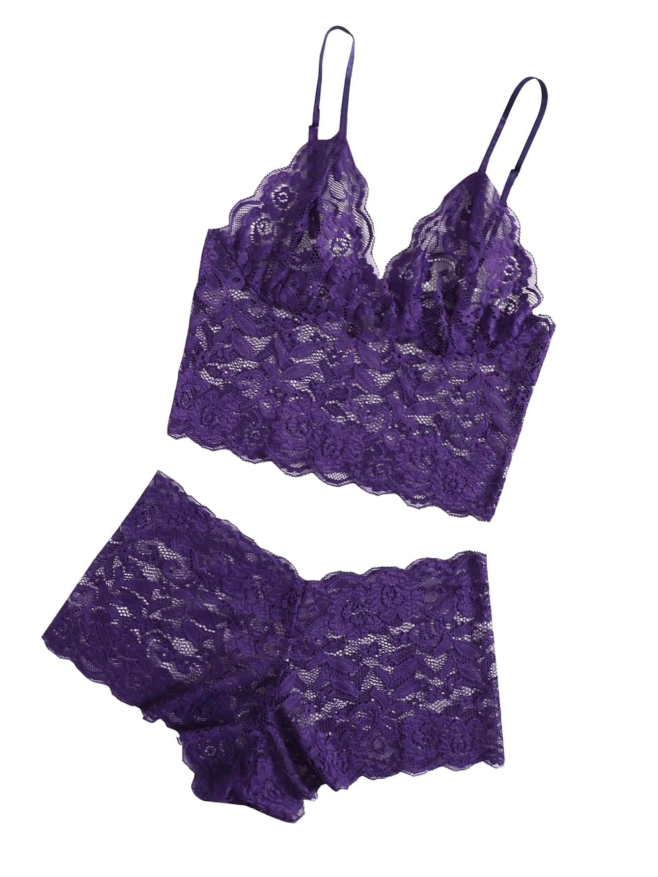 Snapklik.com : Sexy Women Floral Lace Pajamas Lingerie Set High Waist ...