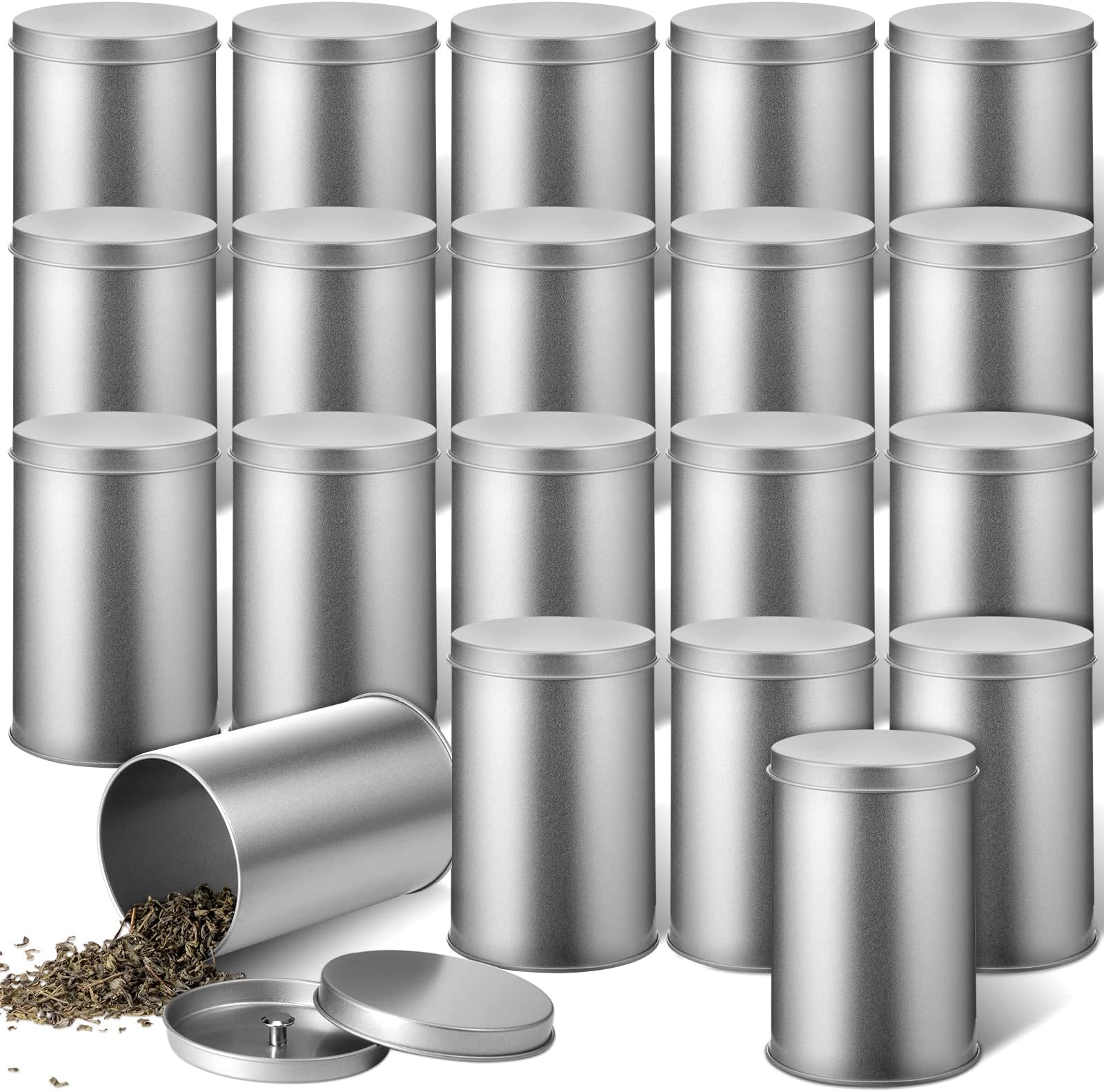 Amazon.com: Irenare 20 Pack Tea Canisters for Loose Tea 16 oz Tea Tin ...