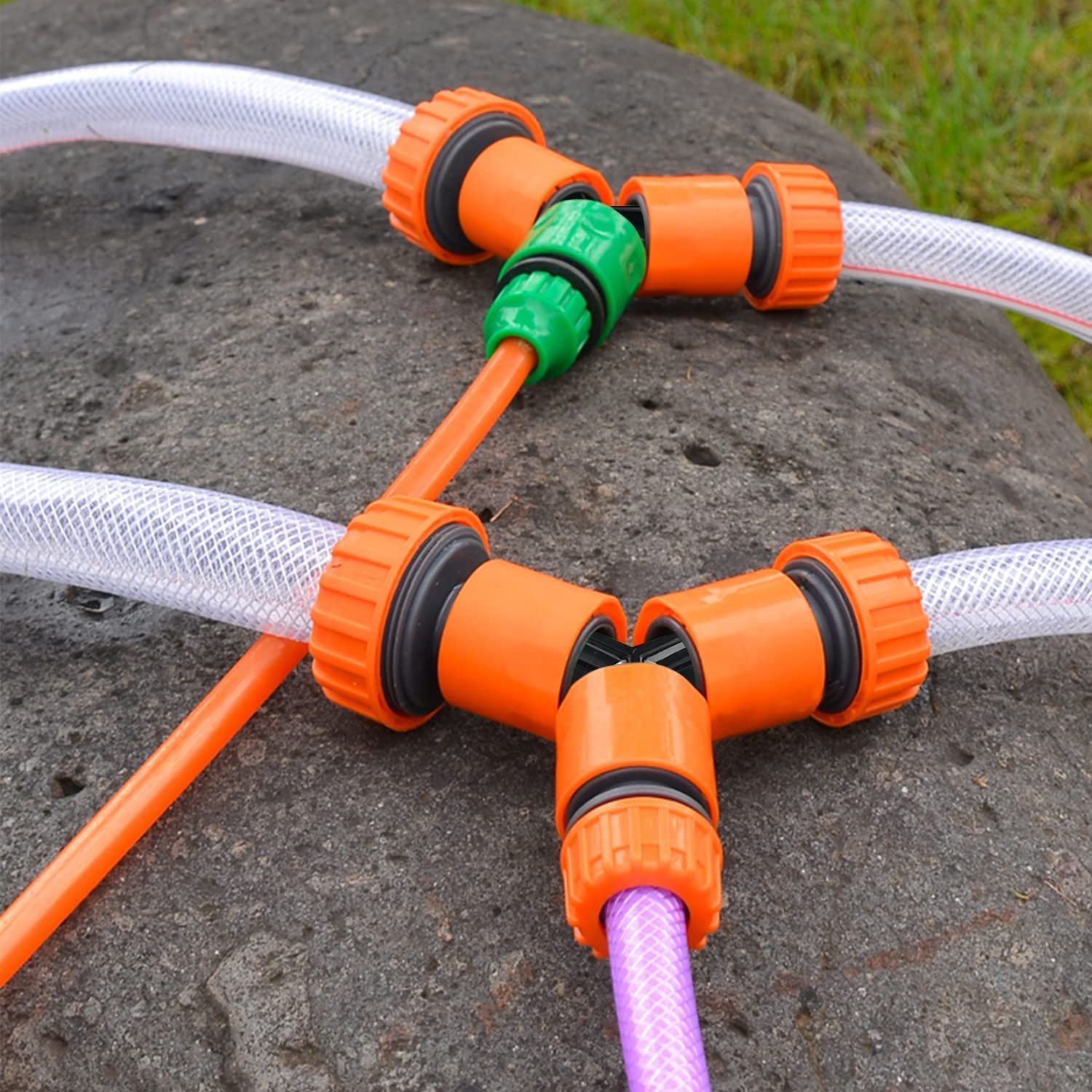 ERKOON 8 Piece Hose Coupling Set, 1/2 Inch Double Plug Garden Hose ...