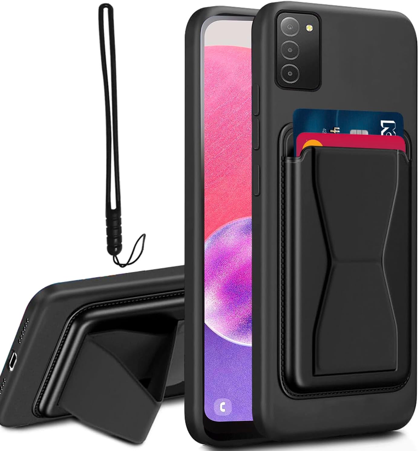 Amazon.com: BuumHuum for Samsung Galaxy A03S Case with Card Holder Full ...