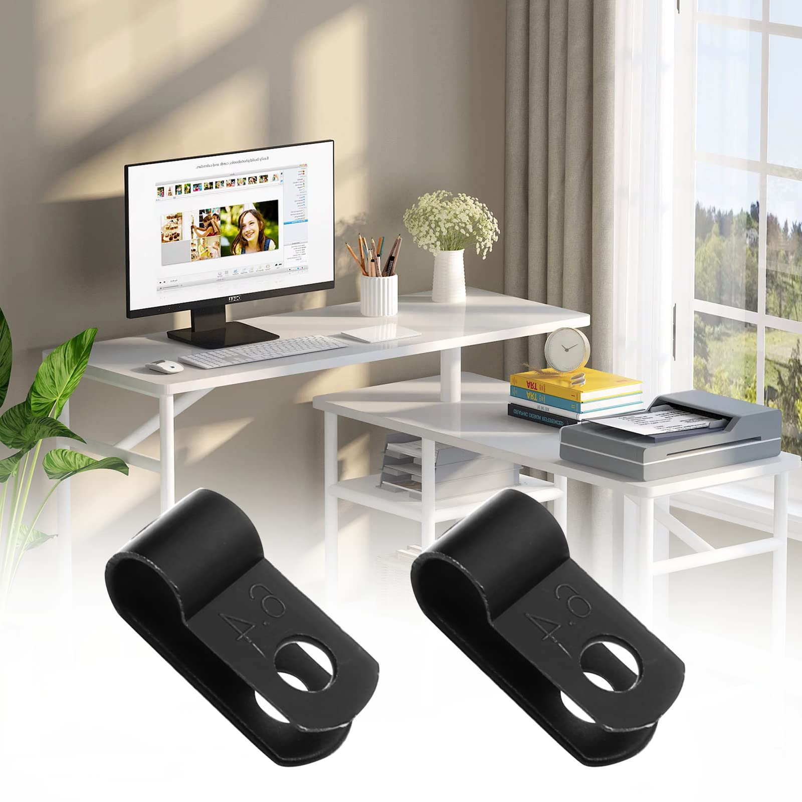 Snapklik.com : Suiwotin 120pcs 1/4 Inch R-Type Cable Clamps, Nylon Wire ...