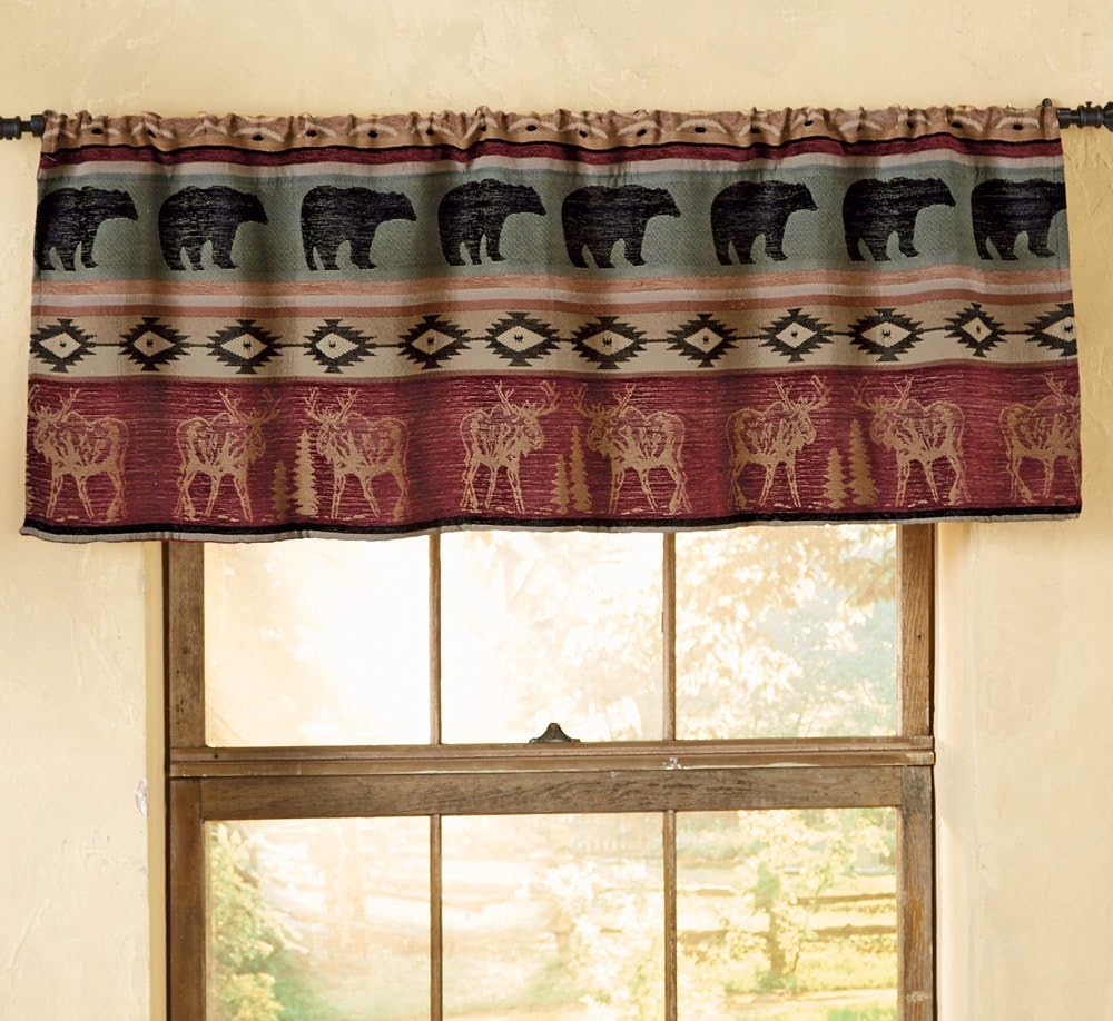 Amazon.com: Black Forest Décor Rocky Ridge Moose & Bear Valance : Home ...