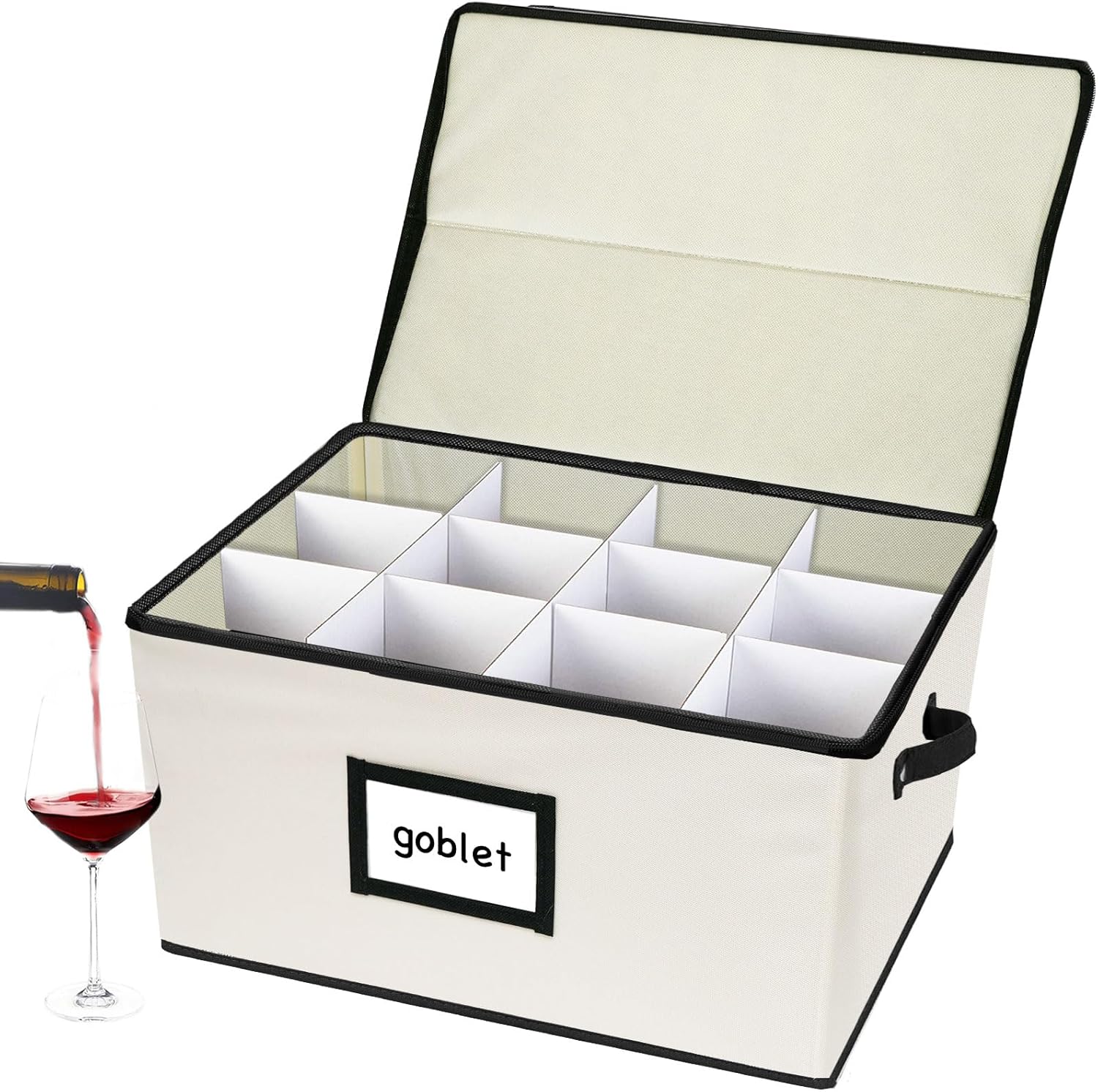 Amazon.com: JAYSDAYLY Zipper Stemware Storage Cases,Stackable China ...
