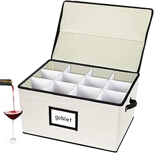 Amazon.com: JAYSDAYLY Zipper Stemware Storage Cases,Stackable China ...