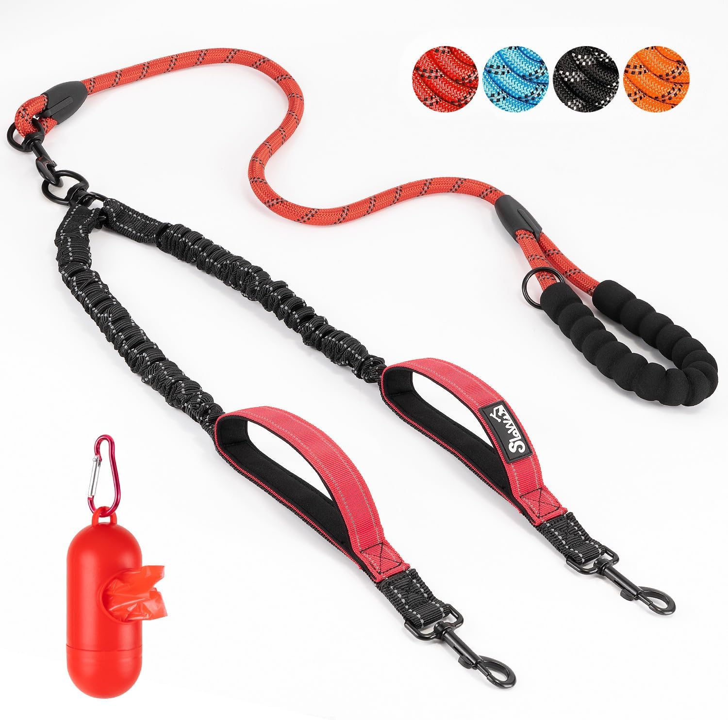 metagio 1 Pack Double Dog Leads, Nylon Dog Lead Splitter With Soft ...