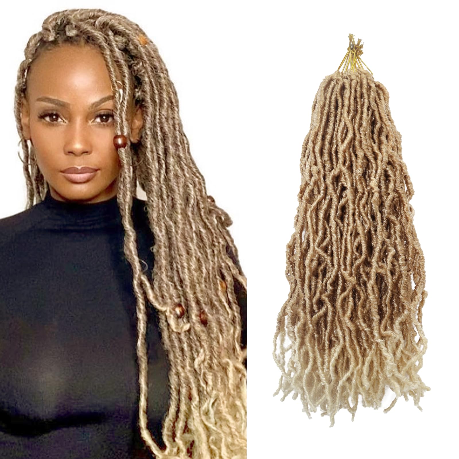 Amazon.com : Soft Locs 18 inch 7 Packs Faux Locs Crochet Hair Wave ...