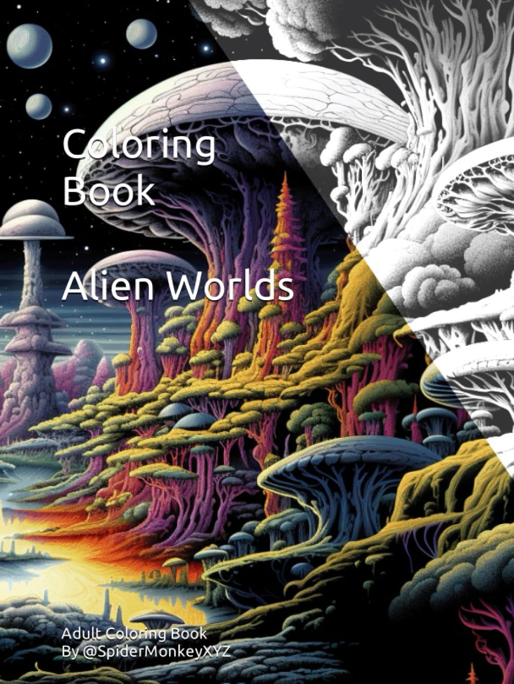 Amazon.com: Coloring Book - Alien Worlds (Adult Coloring Books by ...