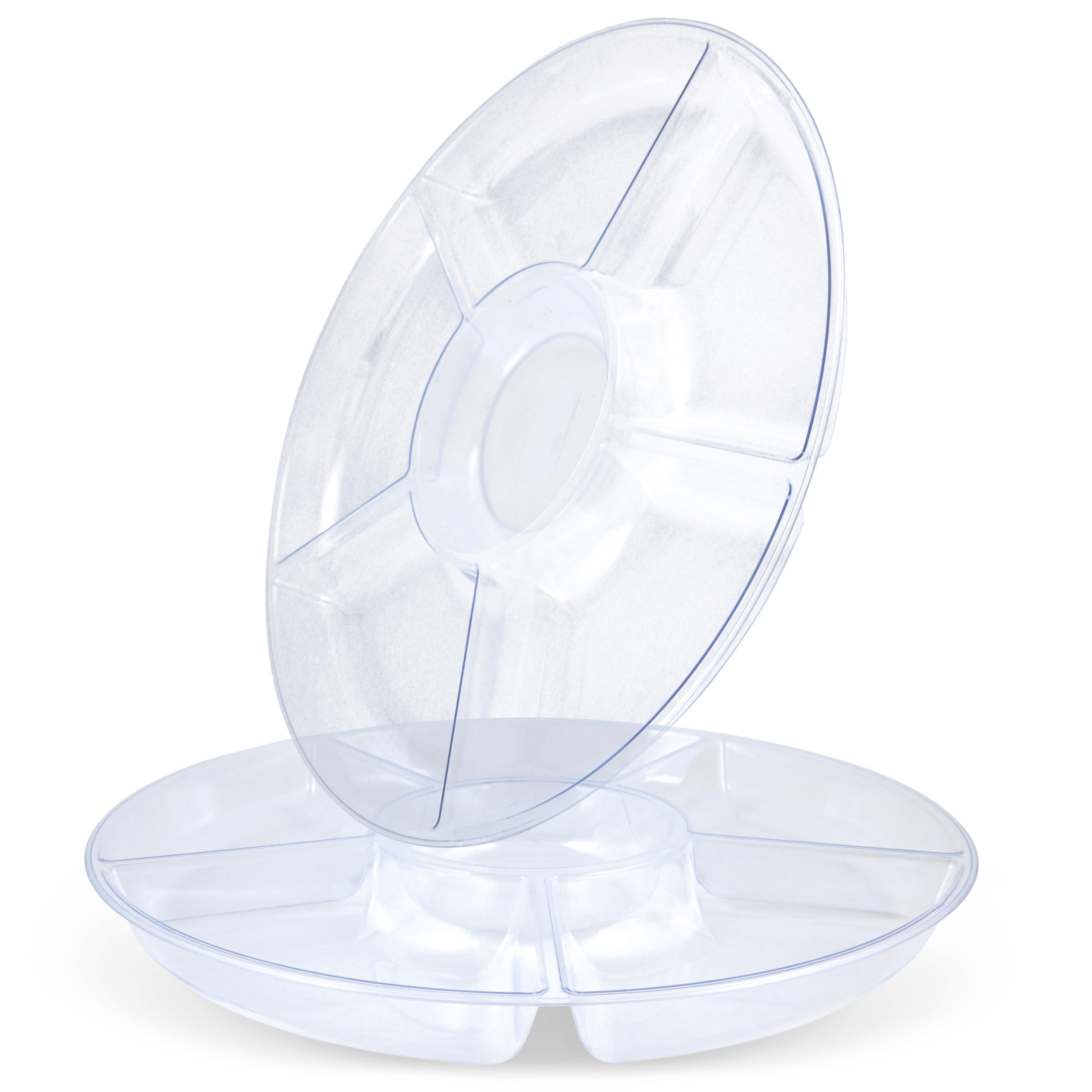 Amazon.com | 2 Pack, 6 Compartment Clear Platter - Heavy Duty ...