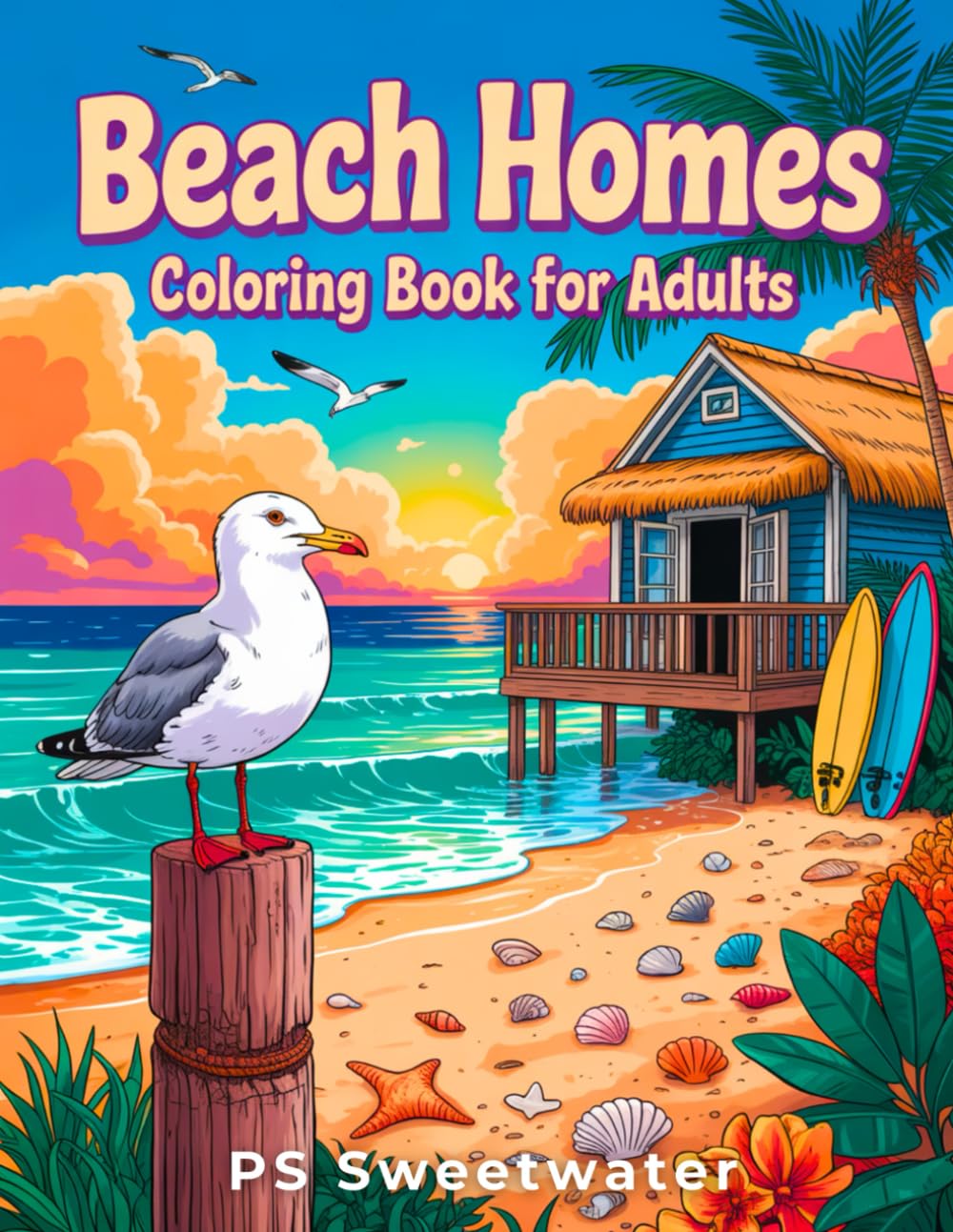 Amazon.com: Beach Homes: Color Book For Adults: 9798284292914 ...