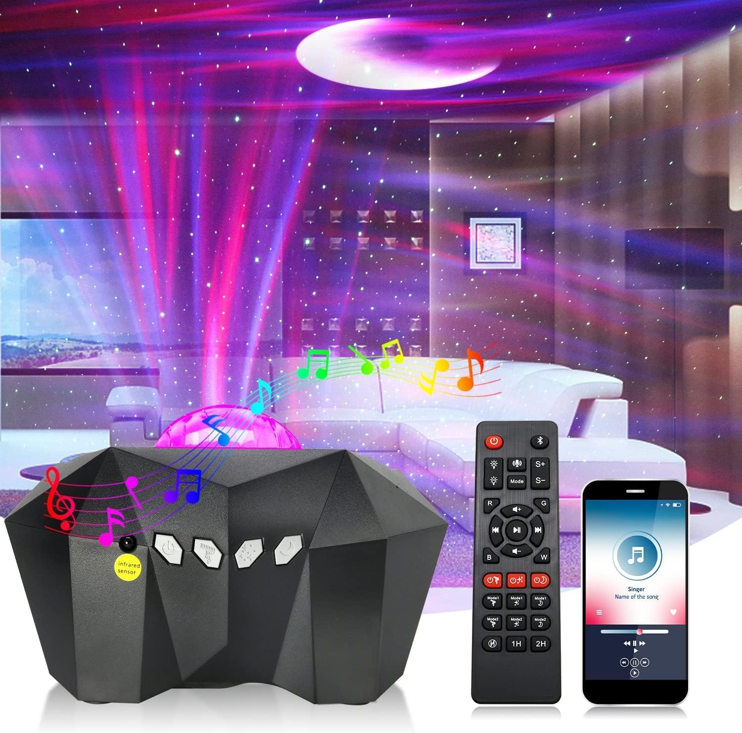 Furret LED Aurora Sky Projector Sky Projector Night Light with ...