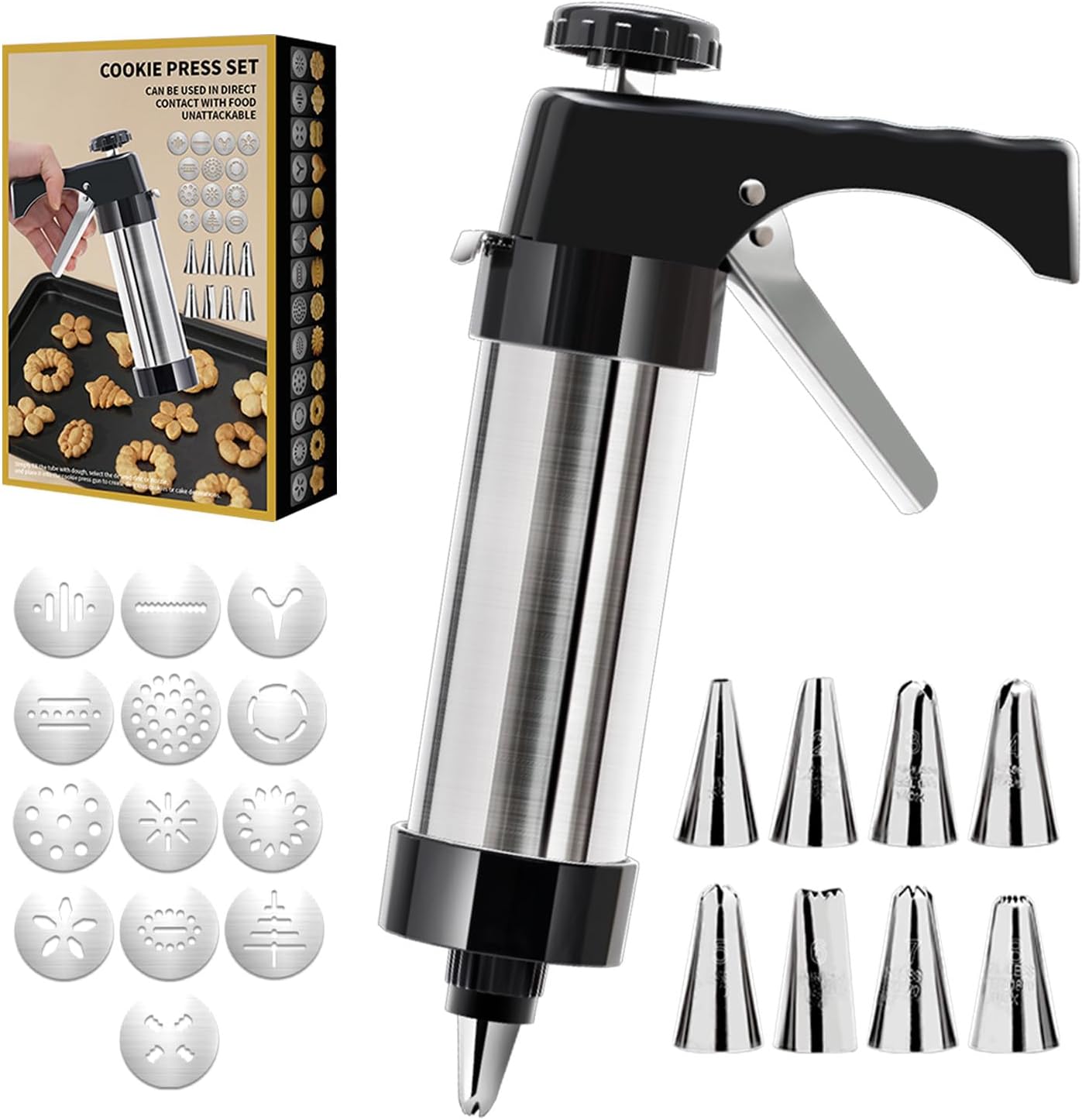 Amazon.com: ZIUOOWPT Cookie Press Gun Kit for DIY Cookie (16): Home ...