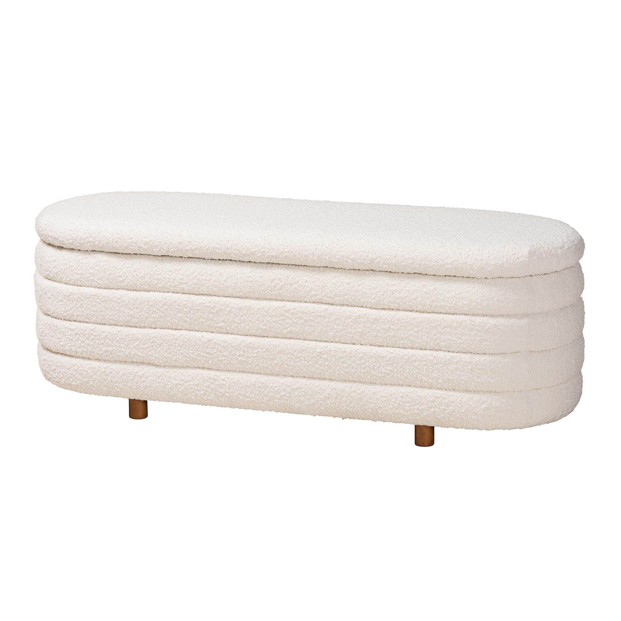 Amazon.com: Baxton Studio Betiana Boucle Storage Bench, One Size, Cream ...