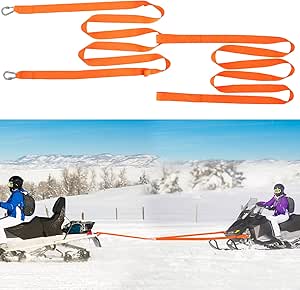 HOMSHIAM Snowmobile Tow Strap, Rope, 10 Ft Long Reinforced Emergency ...