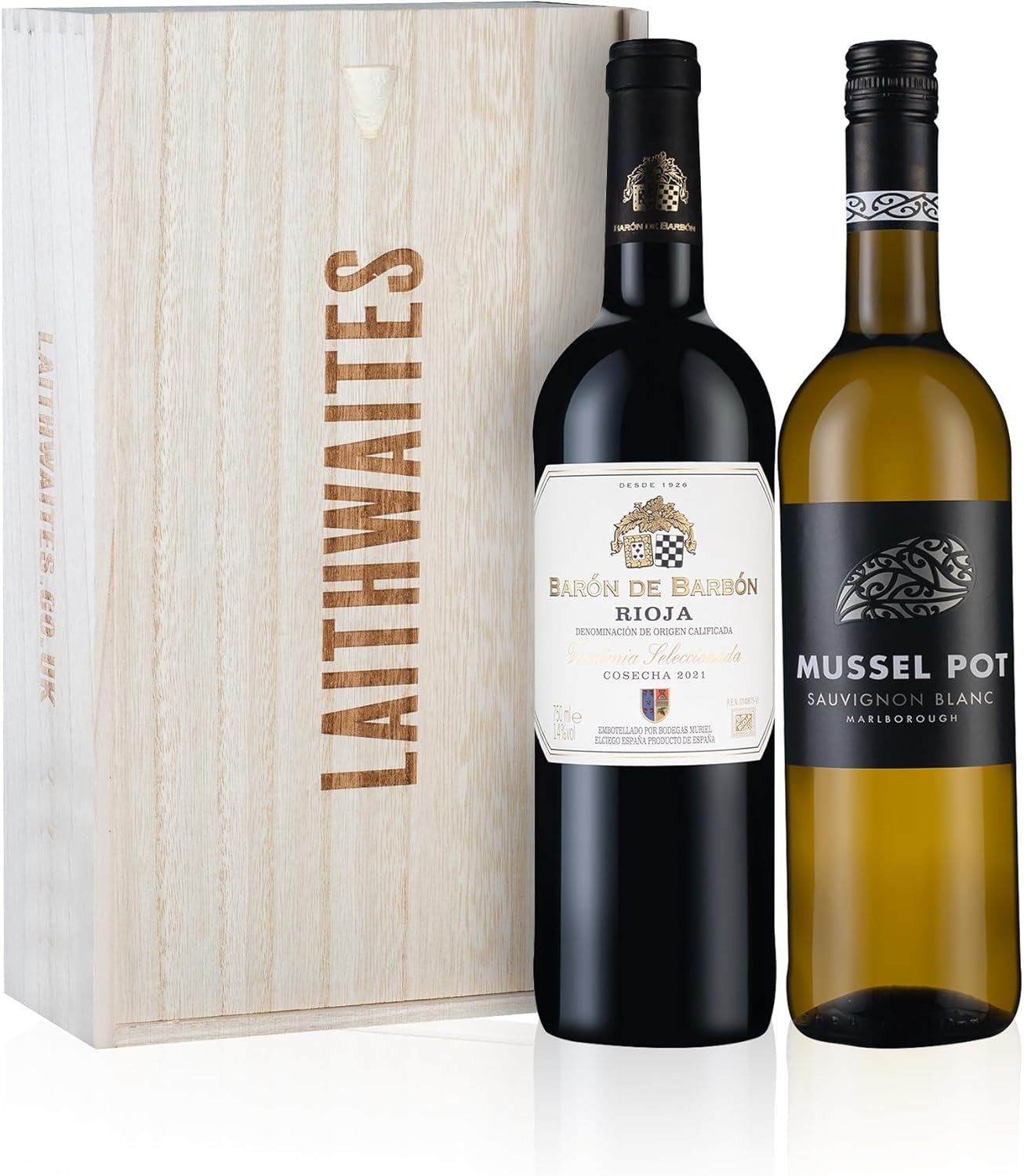 Laithwaites Luxury Wine Duo in Wood Gift Set - Case of 2 Mix Bottles ...