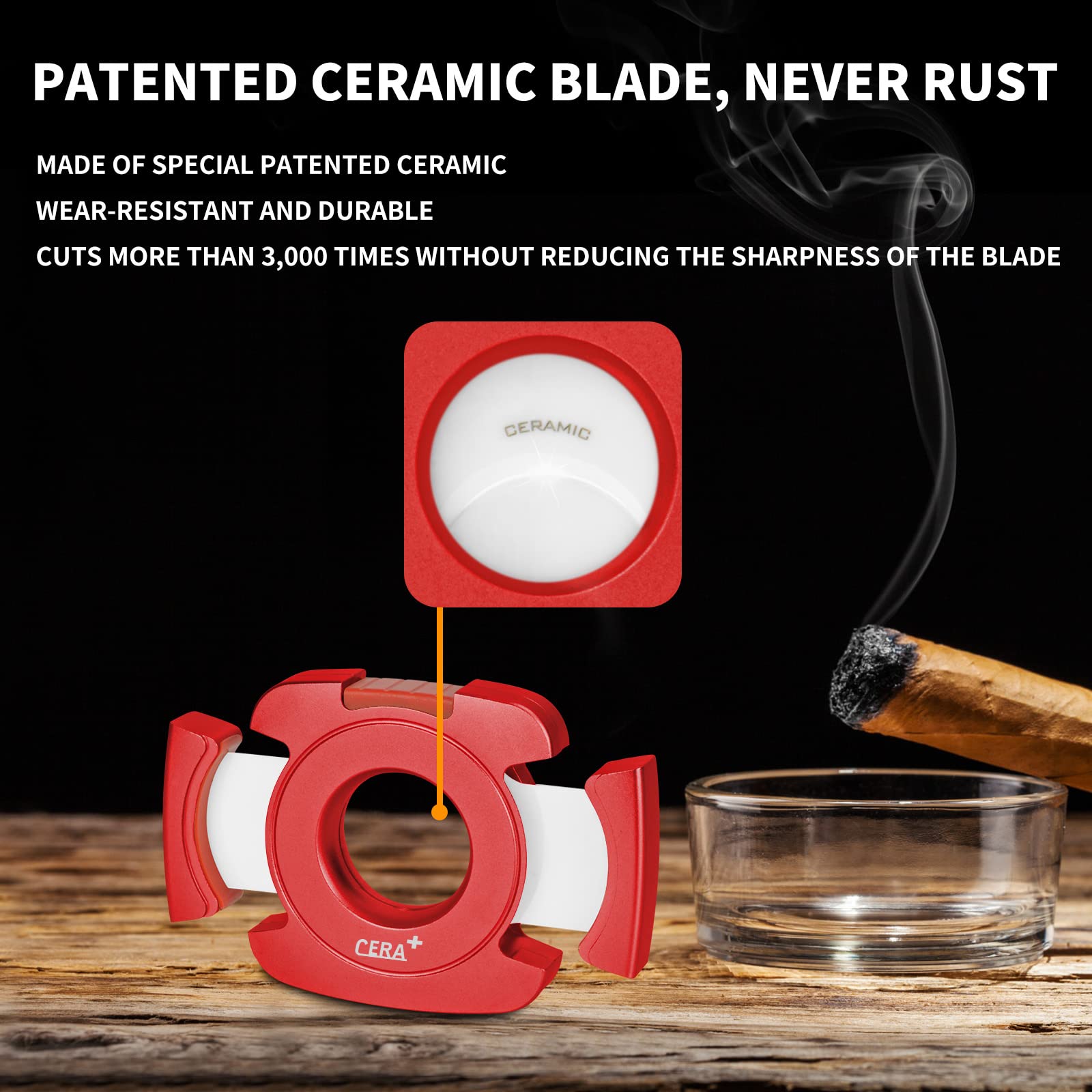 Snapklik.com : CERA+ Ceramic Cigar Cutter, Extremely Sharp Double ...