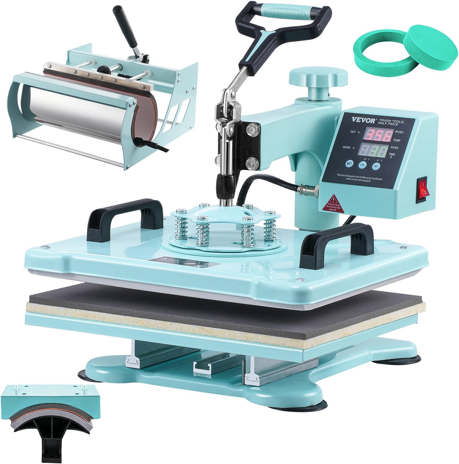 Amazon.com: VEVOR Heat Press Machine, 5 in 1 Heat Transfer Machine with ...