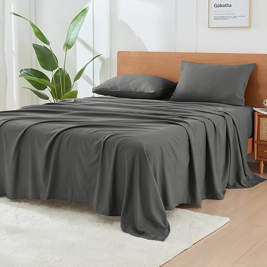 GOKOTTA 4-Pcs King Size Bed Sheets, 16" Deep Pocket King Sheets with ...