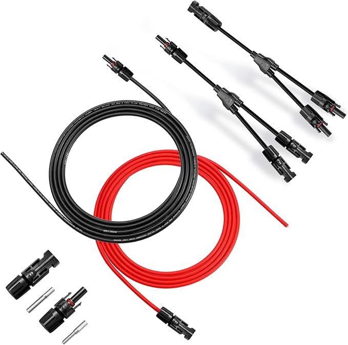 Amazon.co.jp: WBGADAM ソーラー延長ケーブル 10AWG 10m ソーラーケーブル 6sq - mc4 ケーブル Y型並列MC4コネクター MMF + FFM 片端加工 2 ...