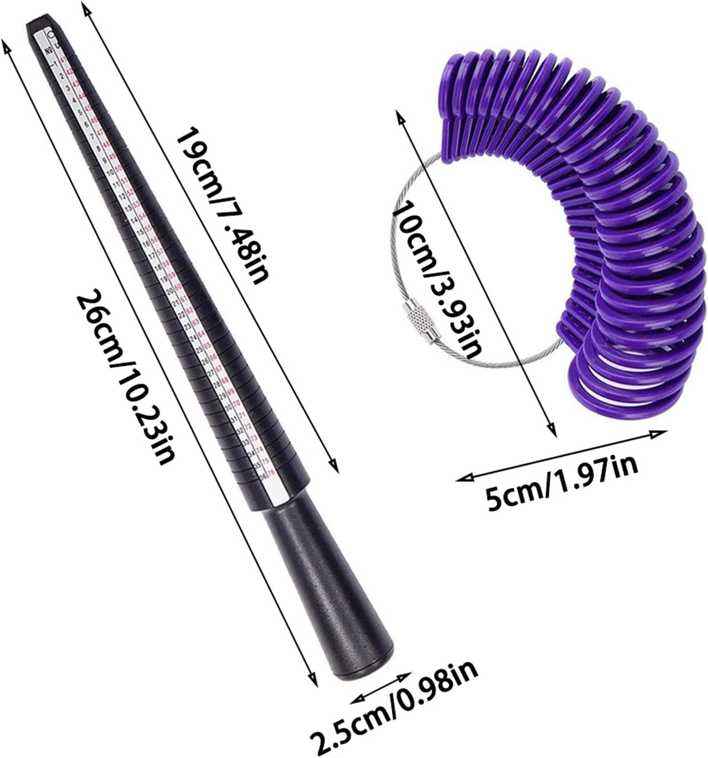 Finger Size Gauge Ring Measure Ring Sizer Mandrel Jewellery Sizing ...