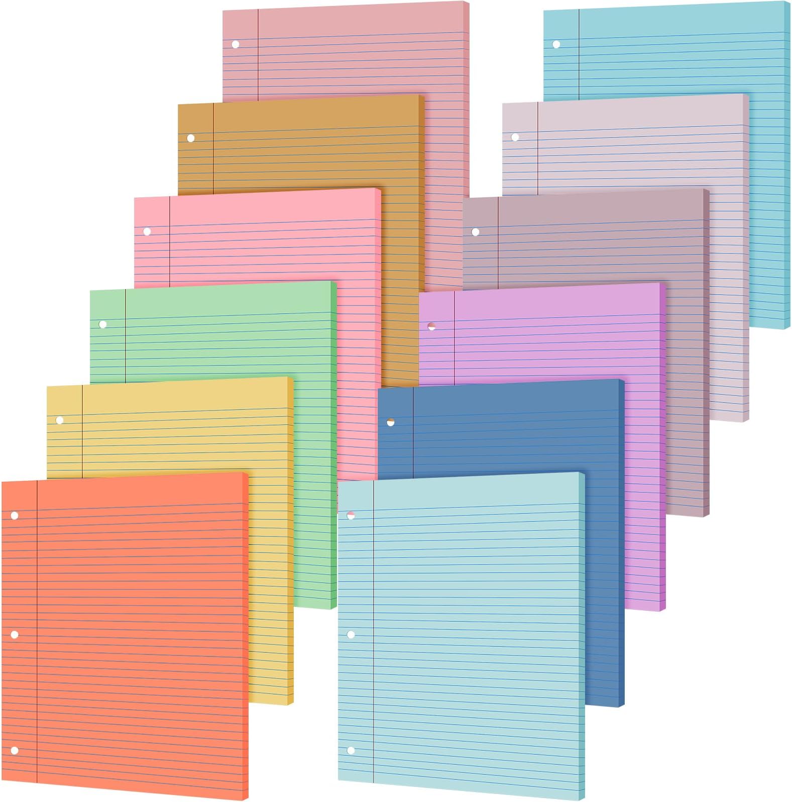 Amazon.com : 1InTheOffice Colored Notebook Paper, 8.5x11 Wide Ruled ...