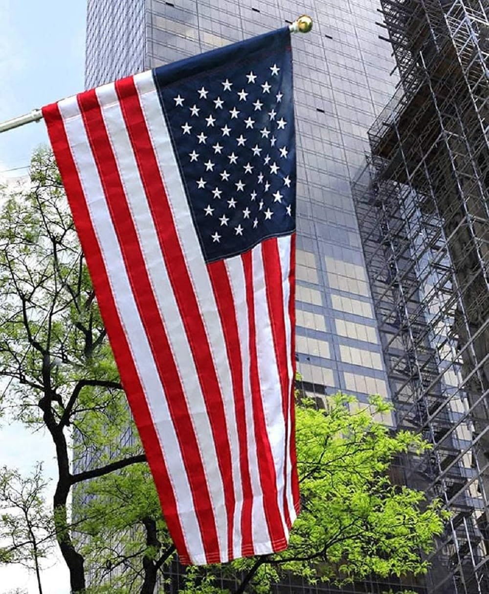 Amazon.com : American Flag Pole Sleeve Banner Style 2.5x4 Ft USA US ...