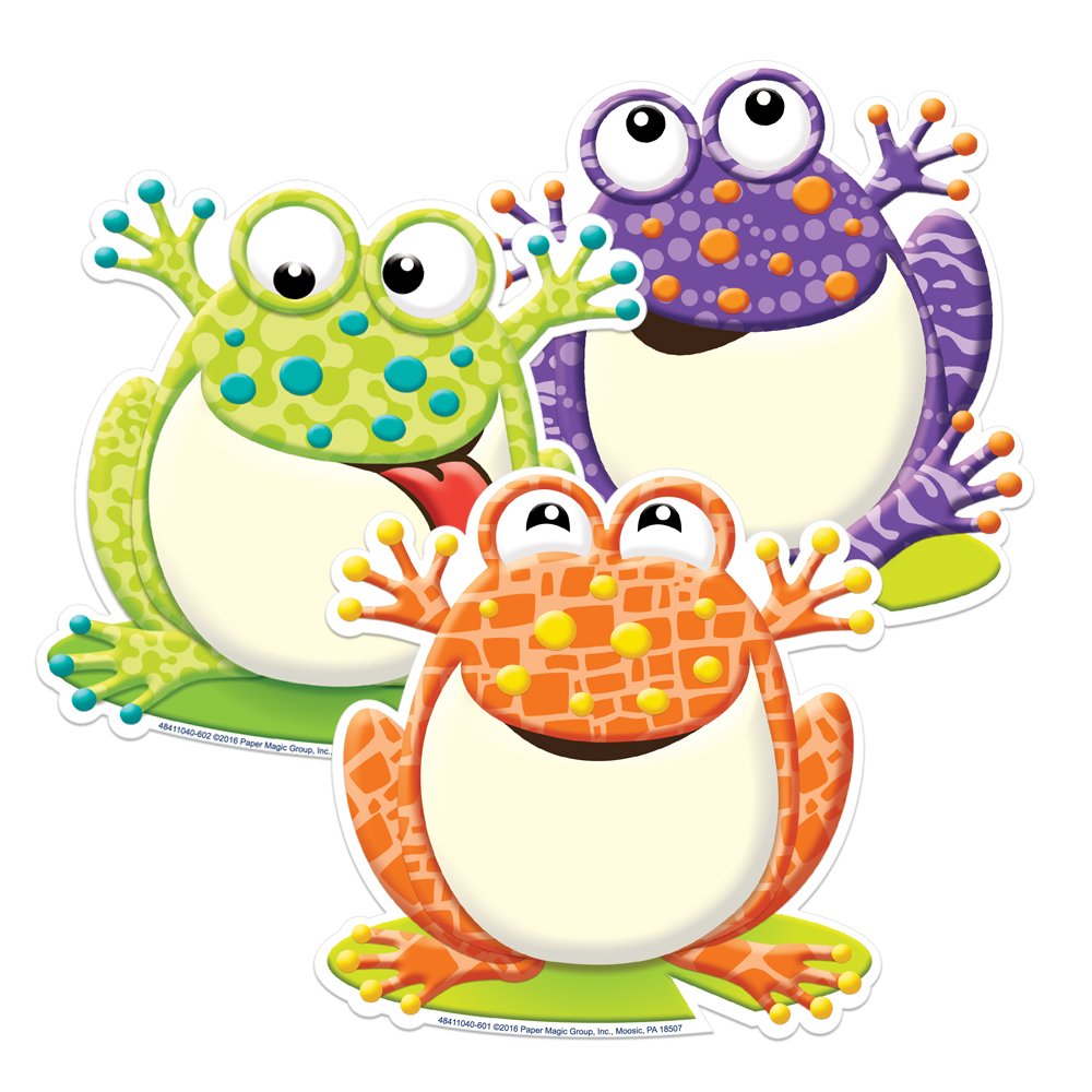 Eureka Color My World Frogs Asst. Paper Cut Outs (841104) : Amazon.in ...