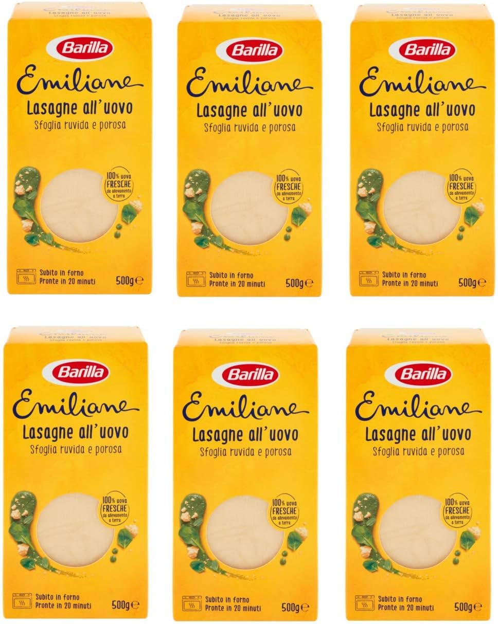 6X Barilla Pasta all'Uovo Emiliane Lasagne Pasta with Egg 100% Italian ...