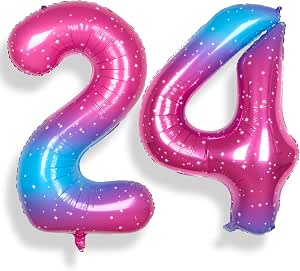 Amazon.com: RainbowQ Party 24 Balloon Numbers 40 Inch for Women Big ...