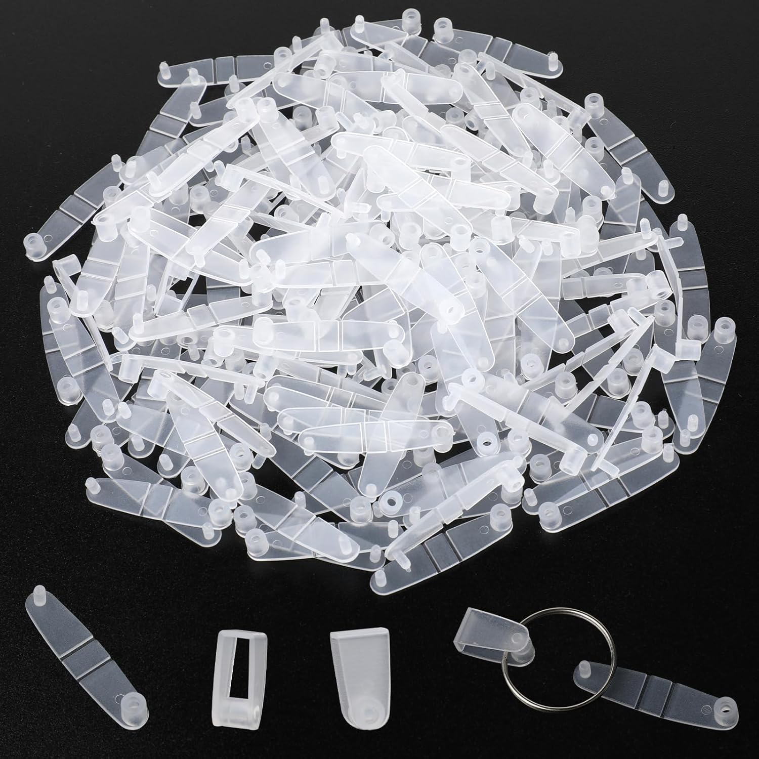 Amazon.com: 100Pcs Plastic Keychain Clips Clear Acrylic Keychain ...