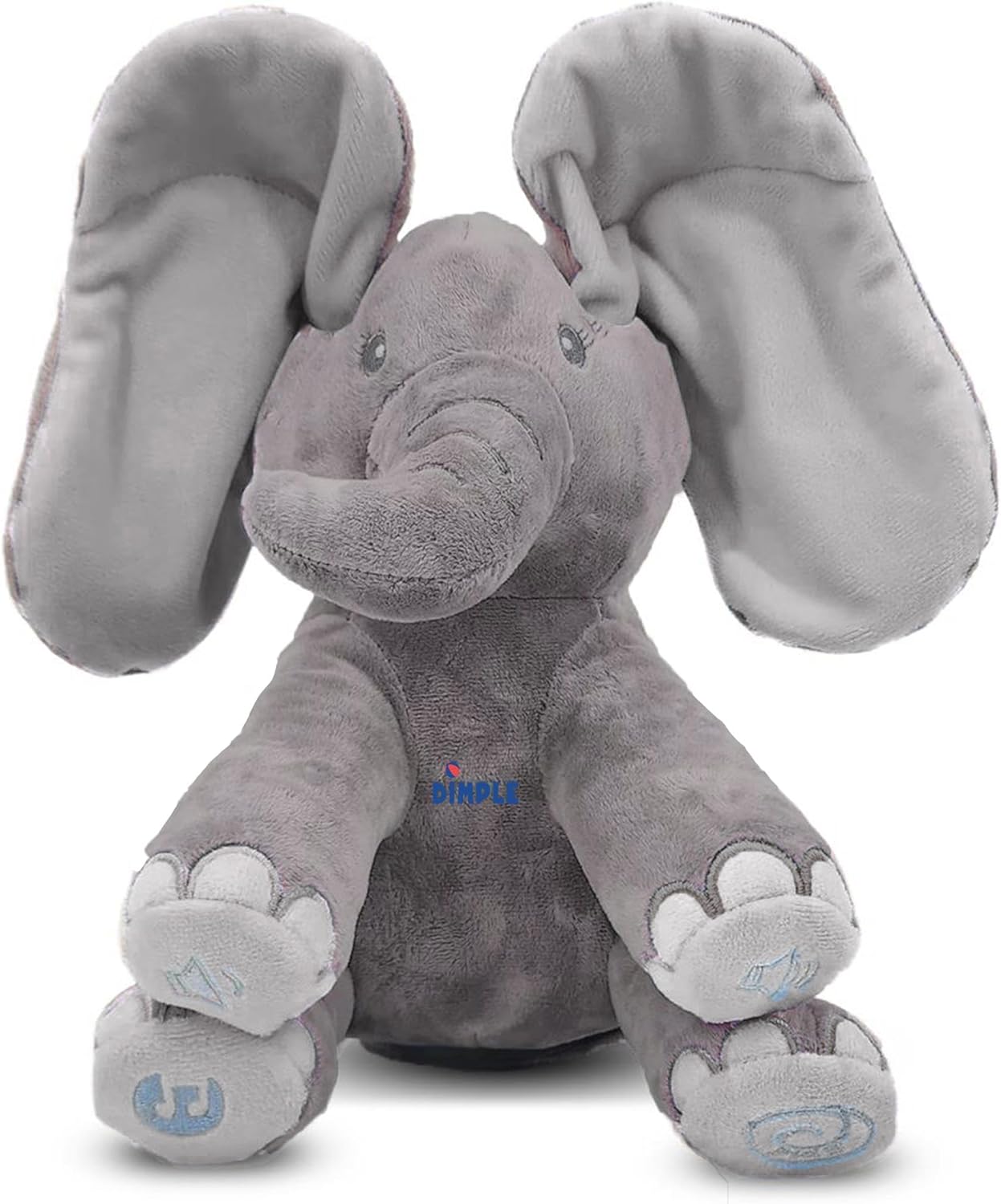 Amazon.com: Dimple Emery Peek A Boo Elephant Toy, Interactive Singing ...