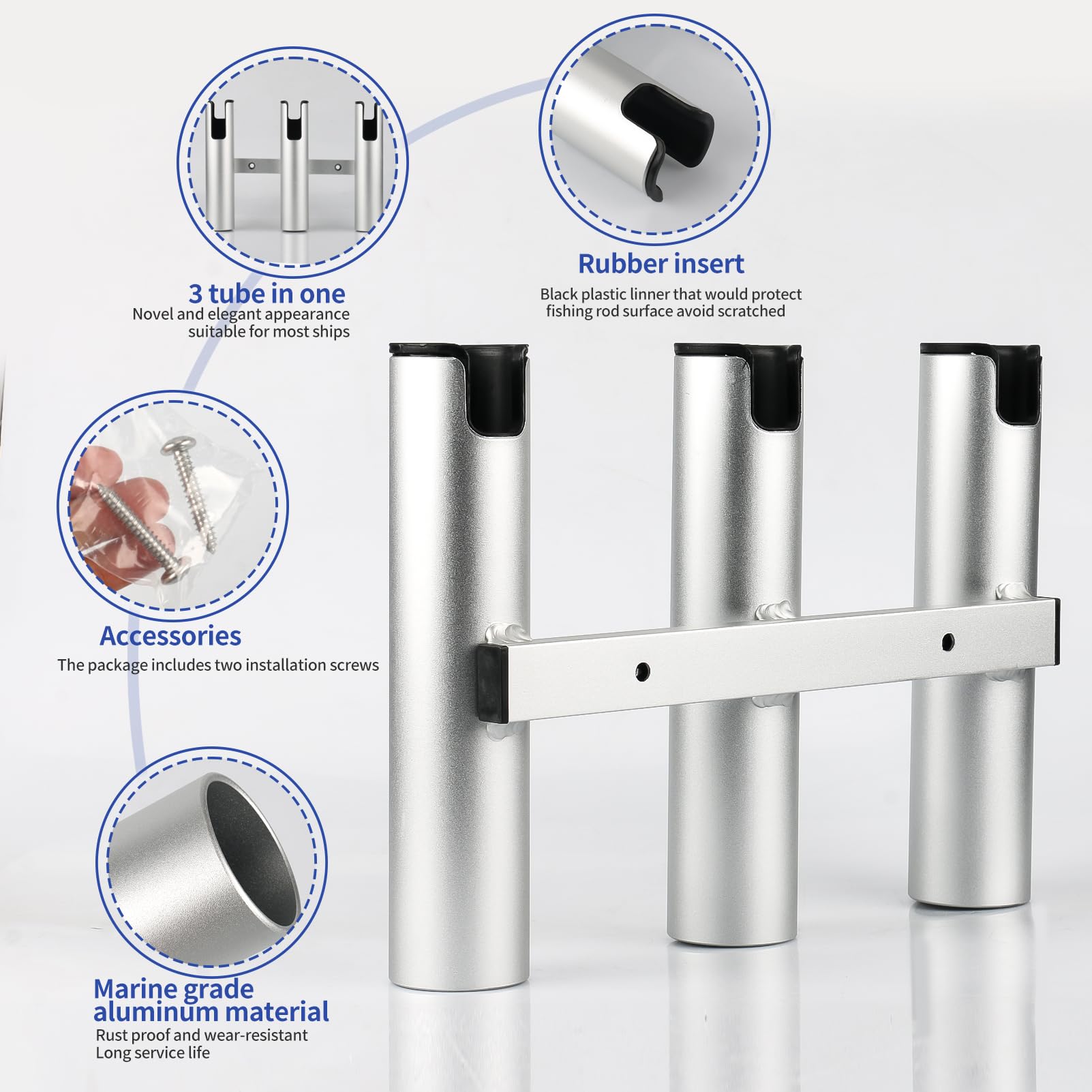 Snapklik.com : Marinebaby Fishing Boat Rod Holder Aluminum
