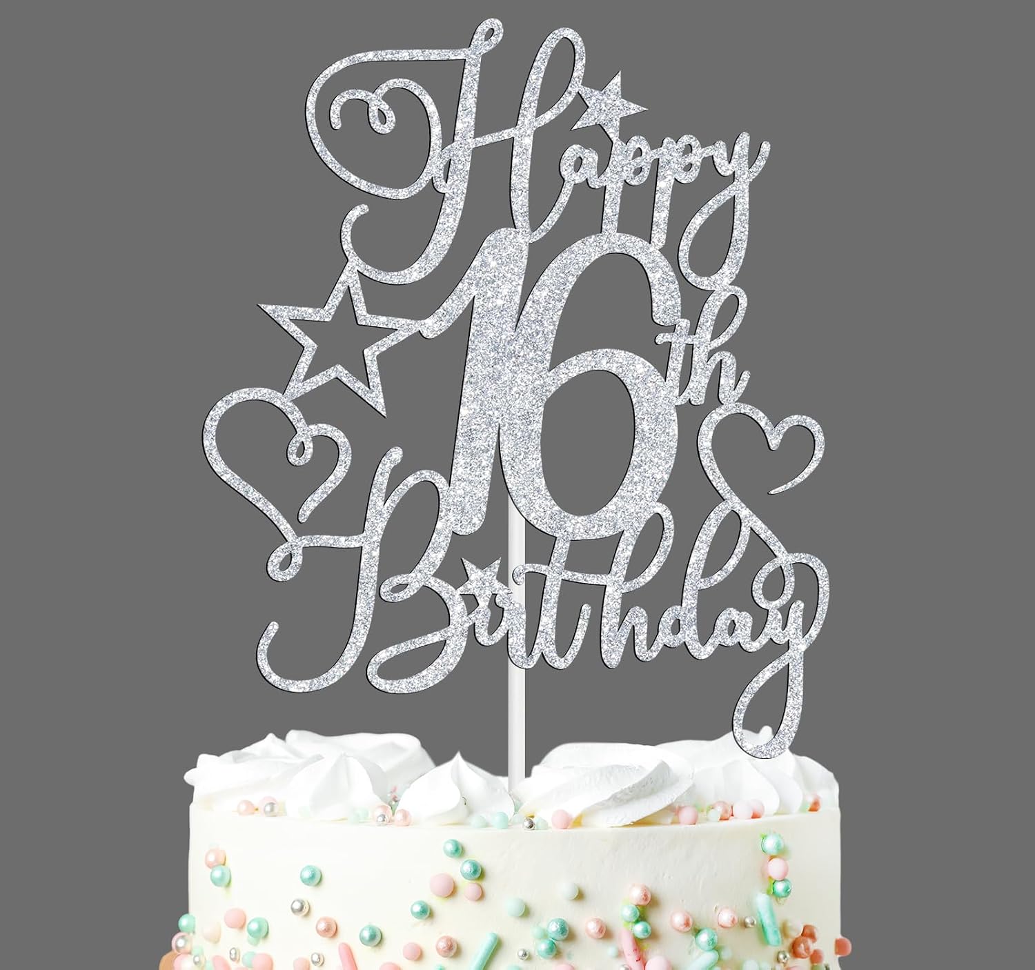 Amazon.com: Happy 16th Birthday Cake Topper, Cheers to 16 Years/Happy ...