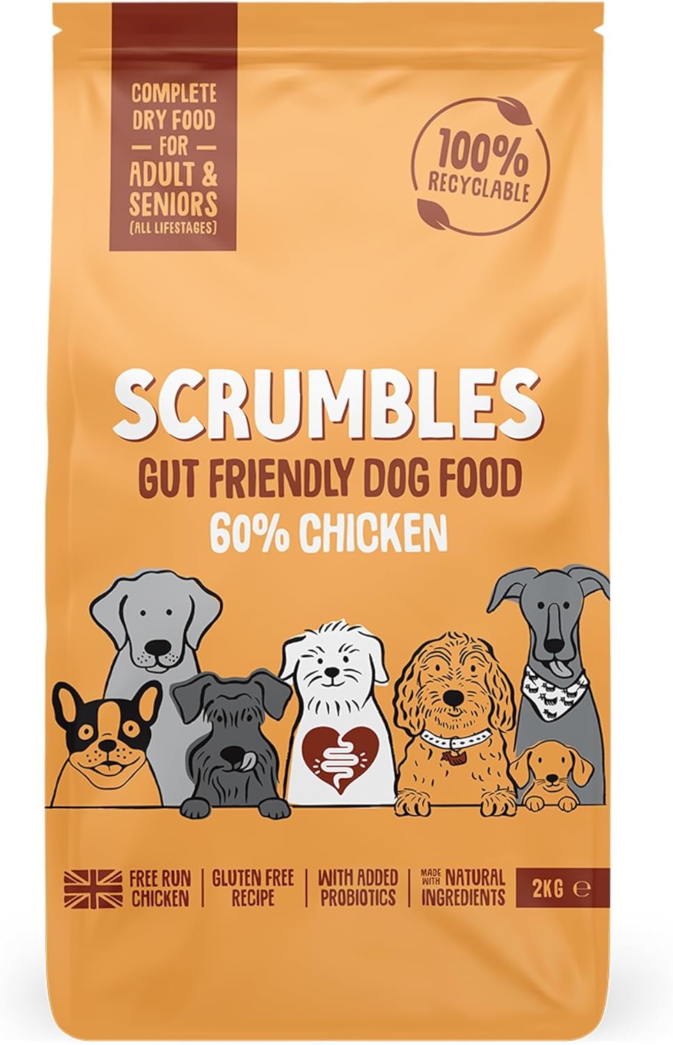 Scrumbles Dry Dog Food with Fresh Chicken, 2 kg (Pack of 1),package may ...